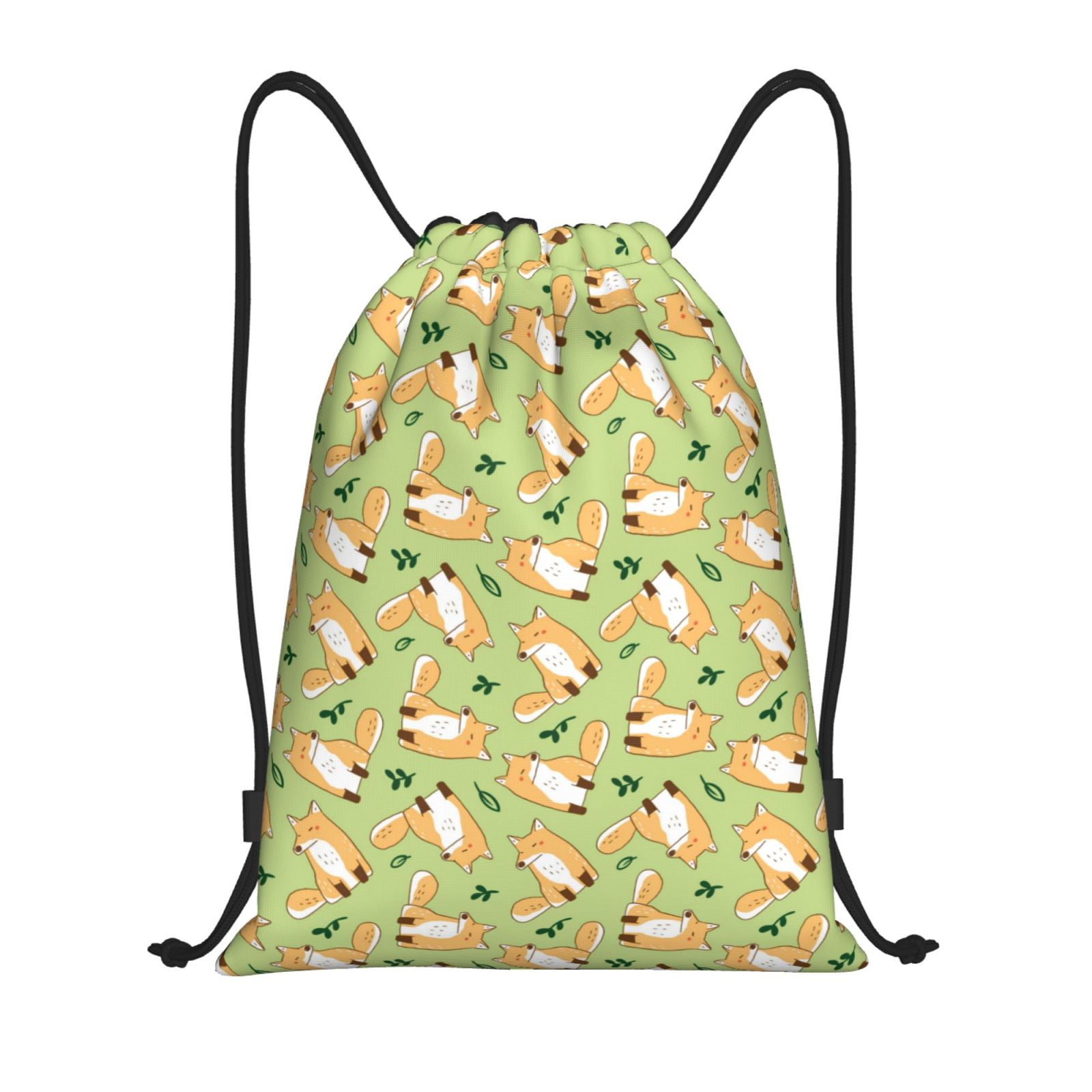 Drawstring Backpack - Cartoon Fox K Gym Bag for Women Men Water ...
