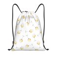 Drawstring Backpack, Champagne Glass Print Light Waterproof Sports Gym ...