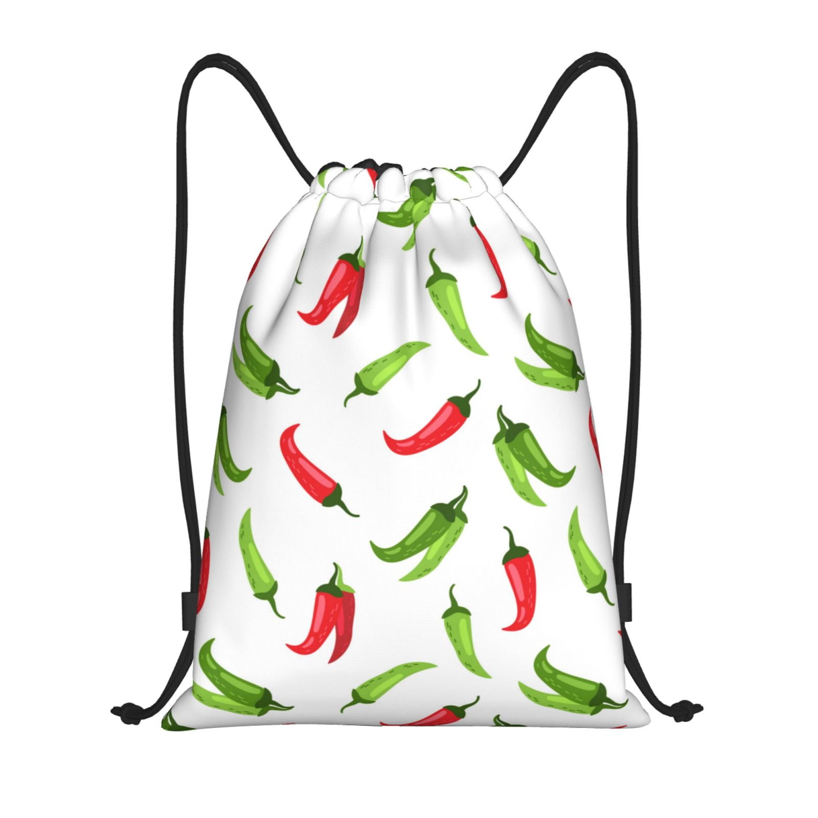 Drawstring Backpack, Chili Pepper green Light Waterproof Sports Gym Bag ...