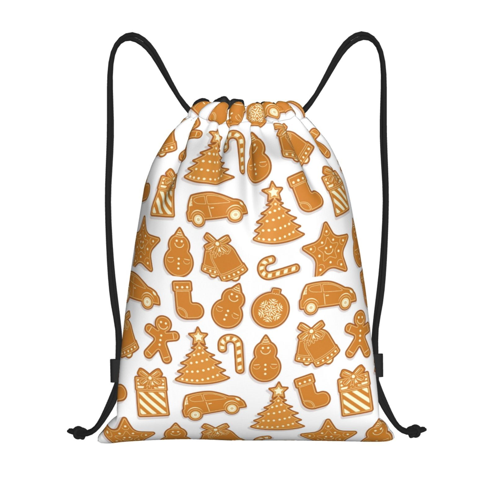 Drawstring Backpack, Christmas elements Light Waterproof Sports Gym Bag ...