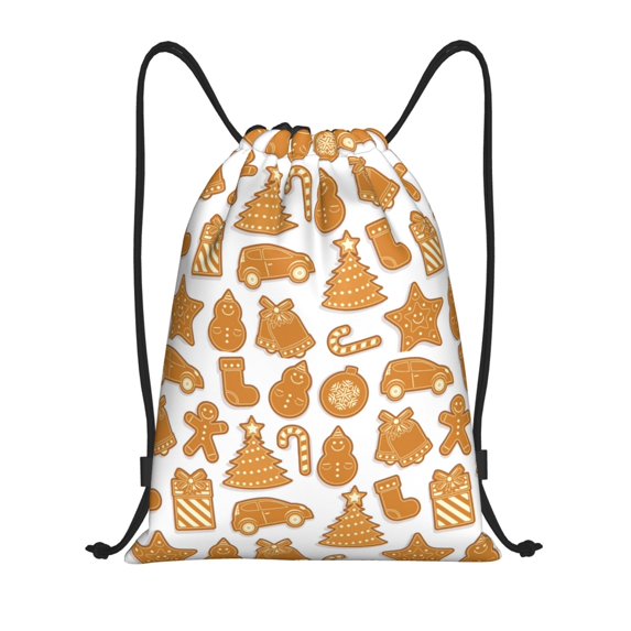 Drawstring Backpack, Christmas elements Light Waterproof Sports Gym Bag ...