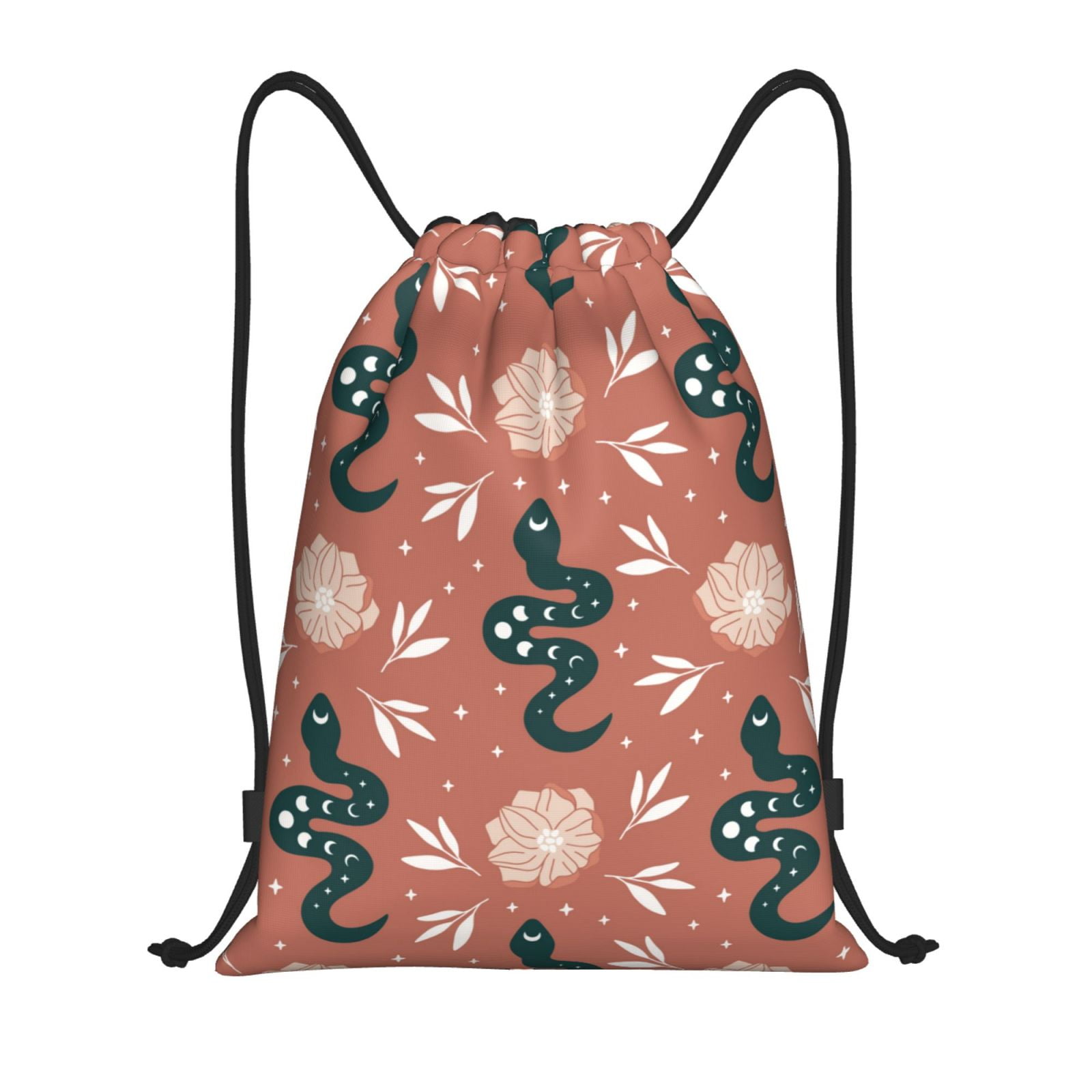 Drawstring Backpack, Classic Cartoon Snake Flower Light Waterproof ...