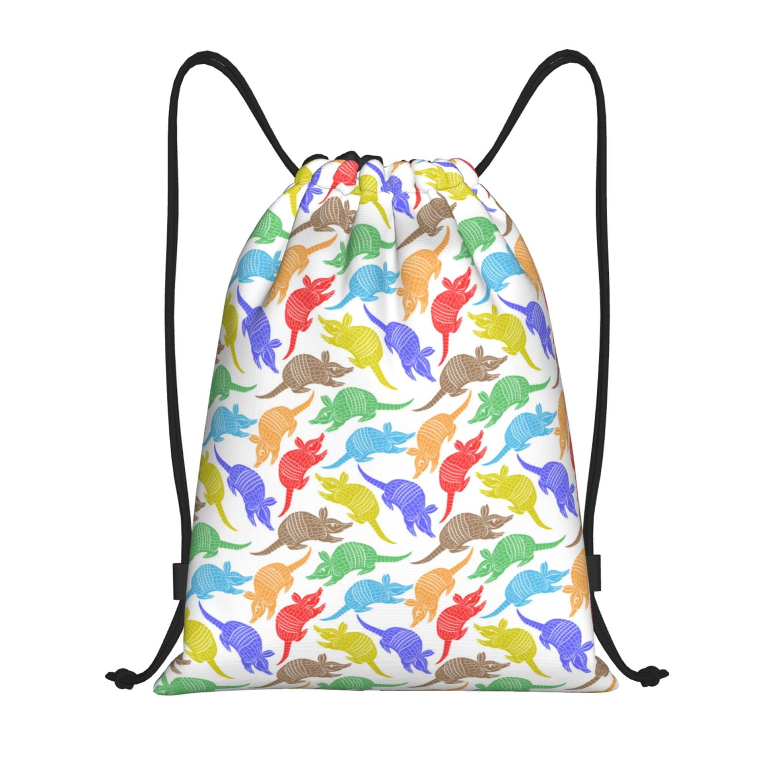Drawstring Backpack - Colored Armadillos Cheer Gym Bag for Women Men ...