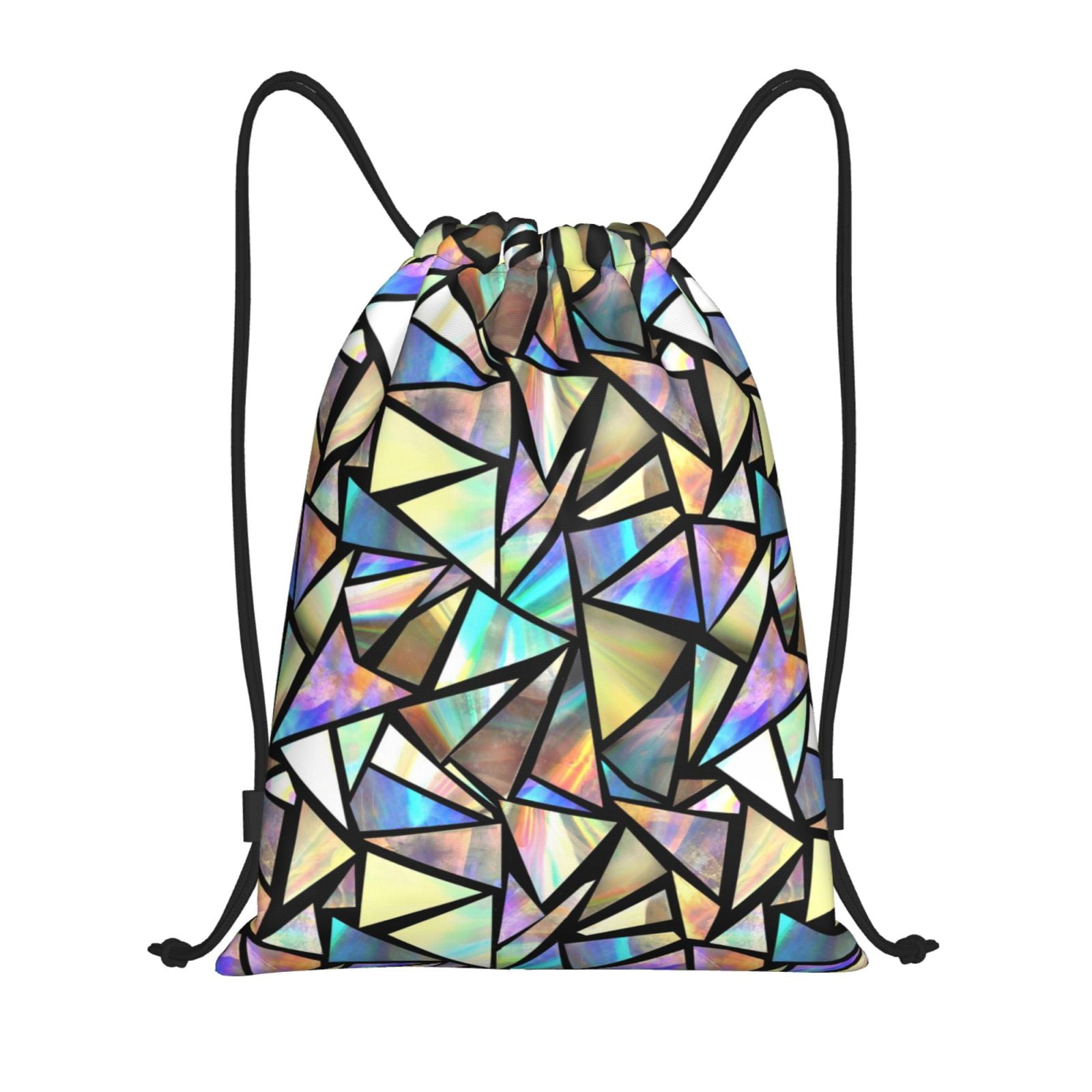 Drawstring Backpack - Colored Glass Splash Proof Small Drawstring Gym ...