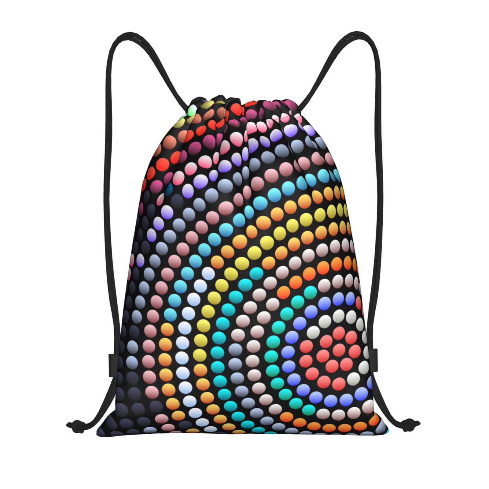 Drawstring Backpack Colorful Dot Pattern NO.A Sports Gym Bag for Men ...