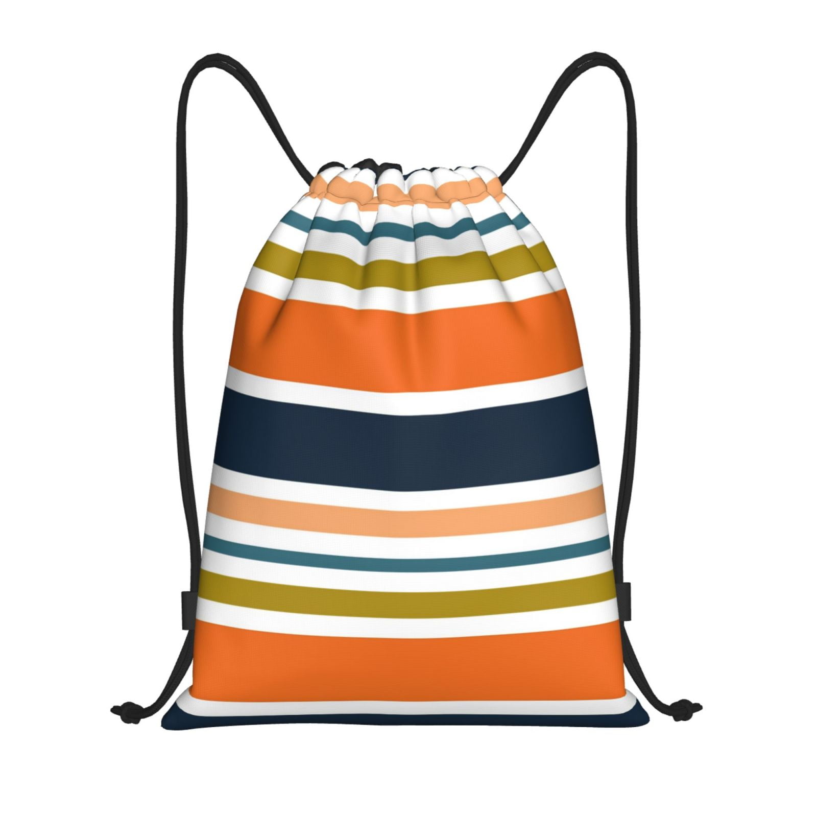 Drawstring Backpack - Colorful Pastel Stripes Splash Proof Small ...