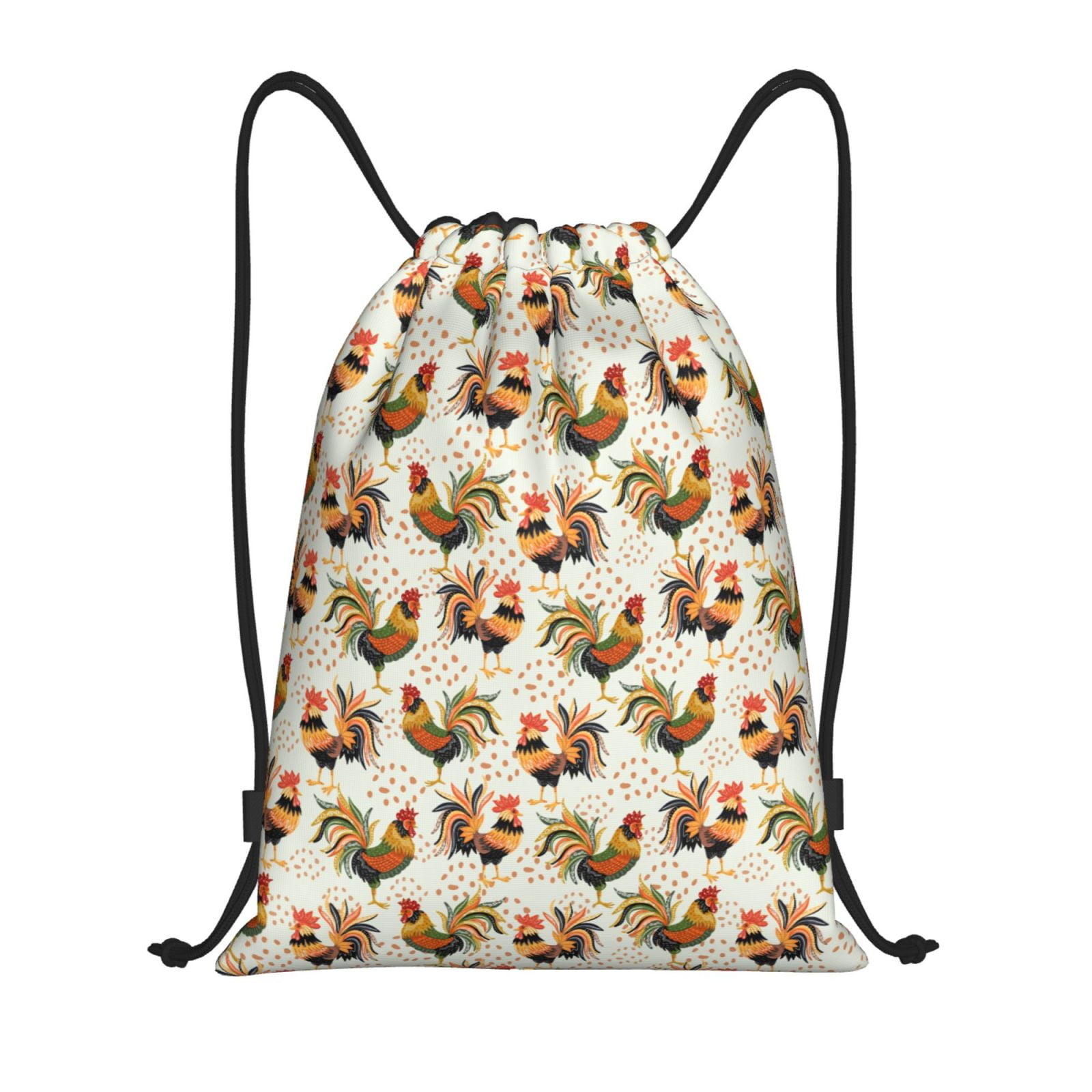 Drawstring Backpack, Colorful Roosters Light Waterproof Sports Gym Bag ...