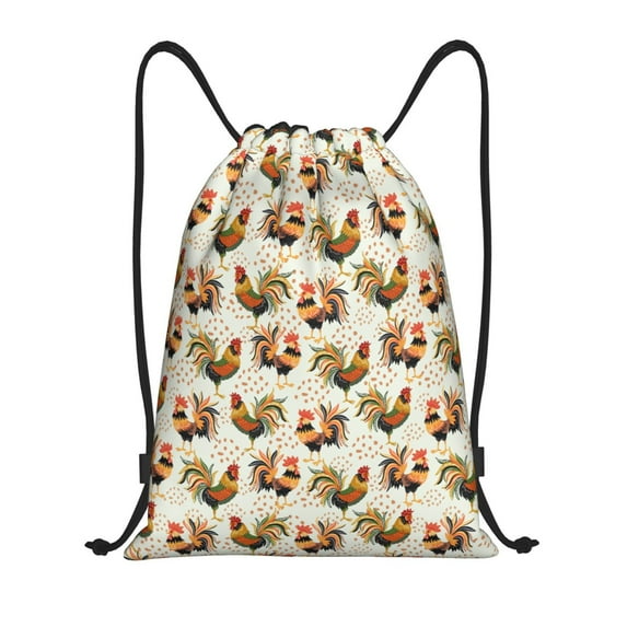 Drawstring Backpack, Colorful Roosters Light Waterproof Sports Gym Bag ...