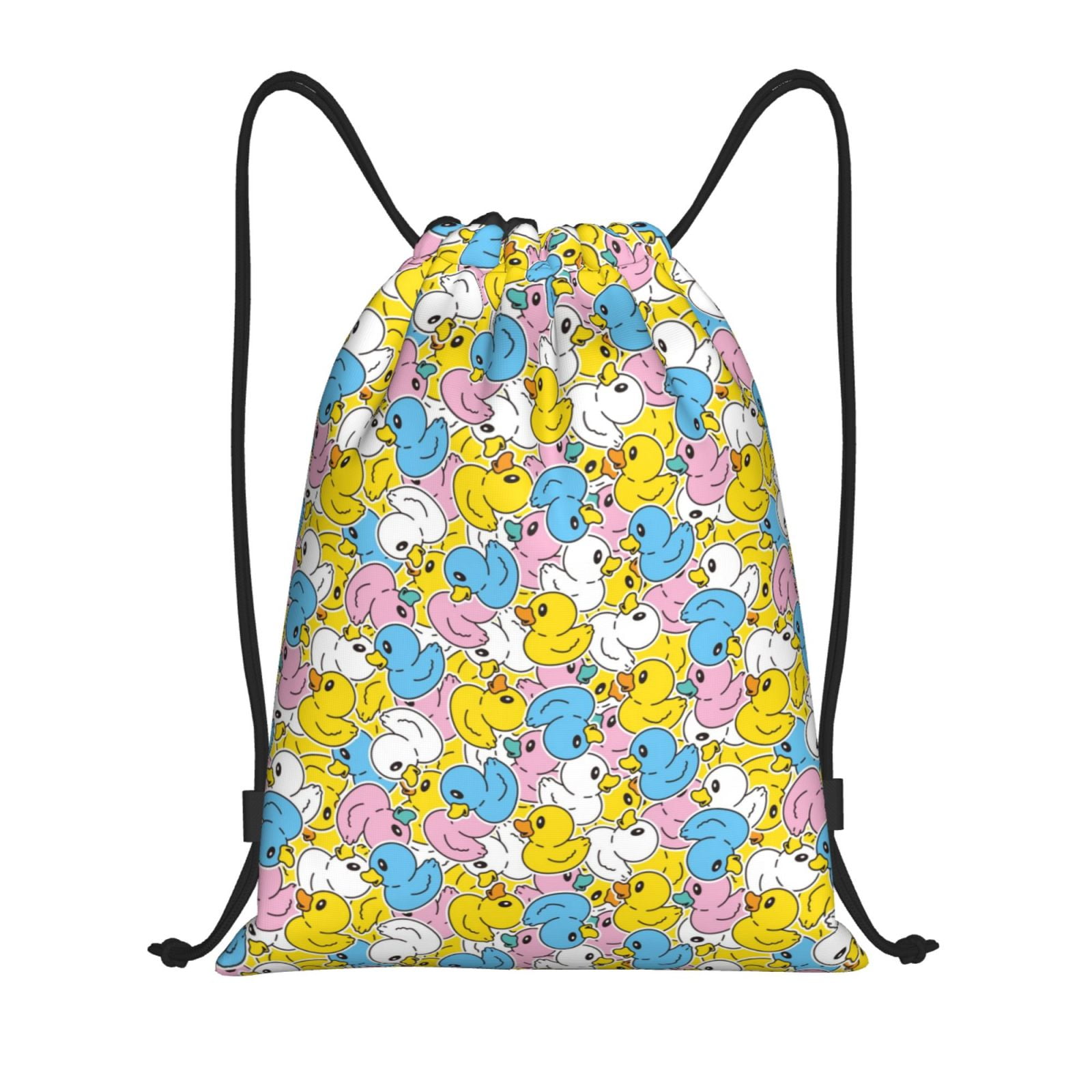 Drawstring Backpack, Colorful Rubber Duck 1 Light Waterproof Sports Gym ...