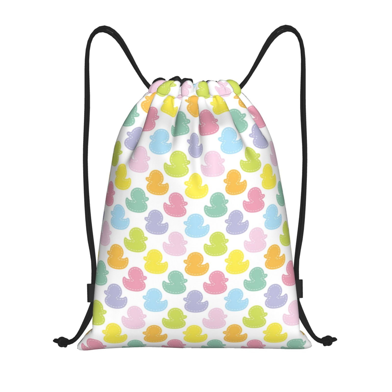 Drawstring Backpack, Colorful Rubber Duck Light Waterproof Sports Gym ...