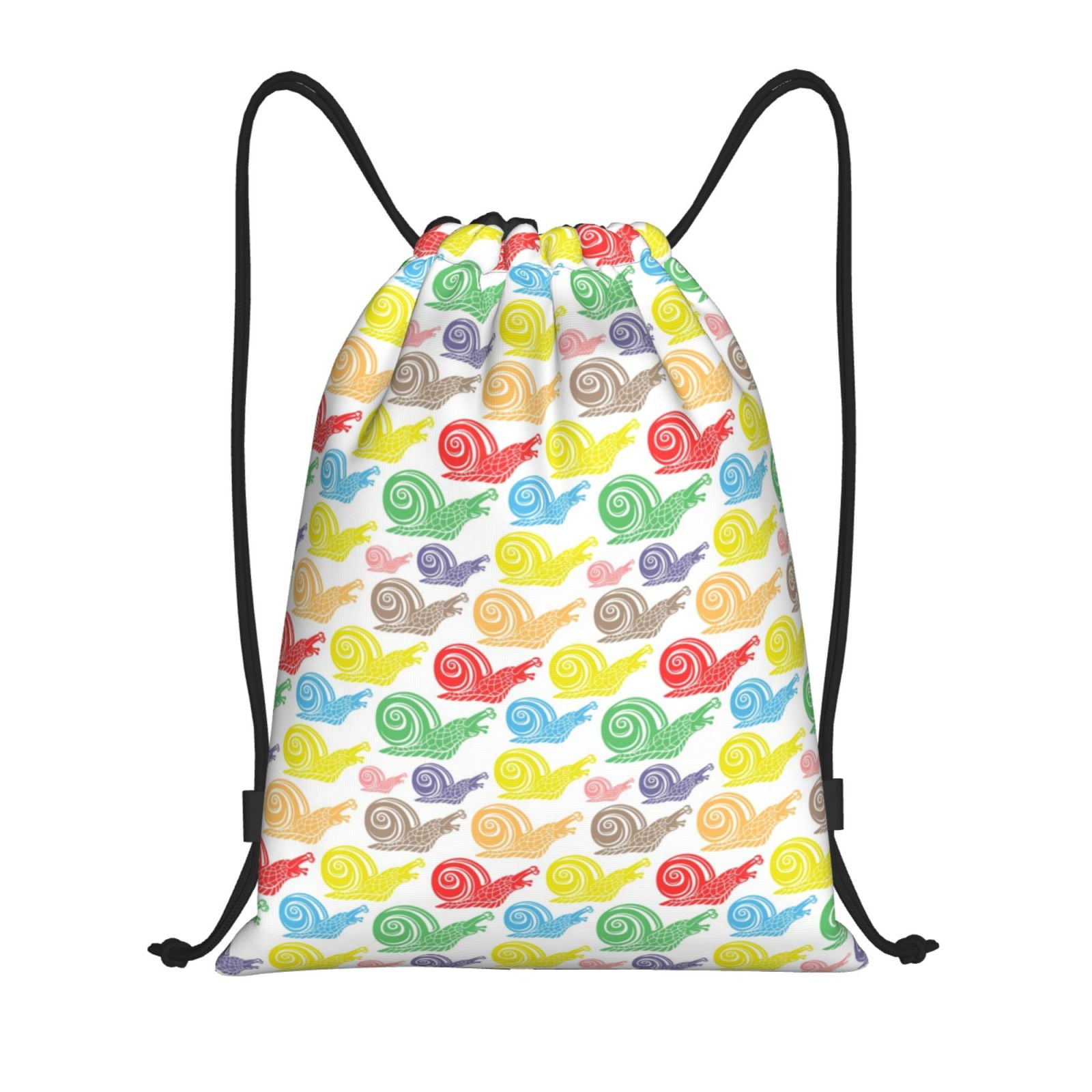 Drawstring Backpack, Colorful Snails Light Waterproof Sports Gym Bag ...