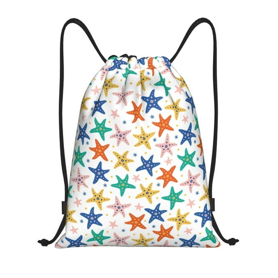 Drawstring Backpack, Colorful Starfis Light Waterproof Sports Gym Bag ...