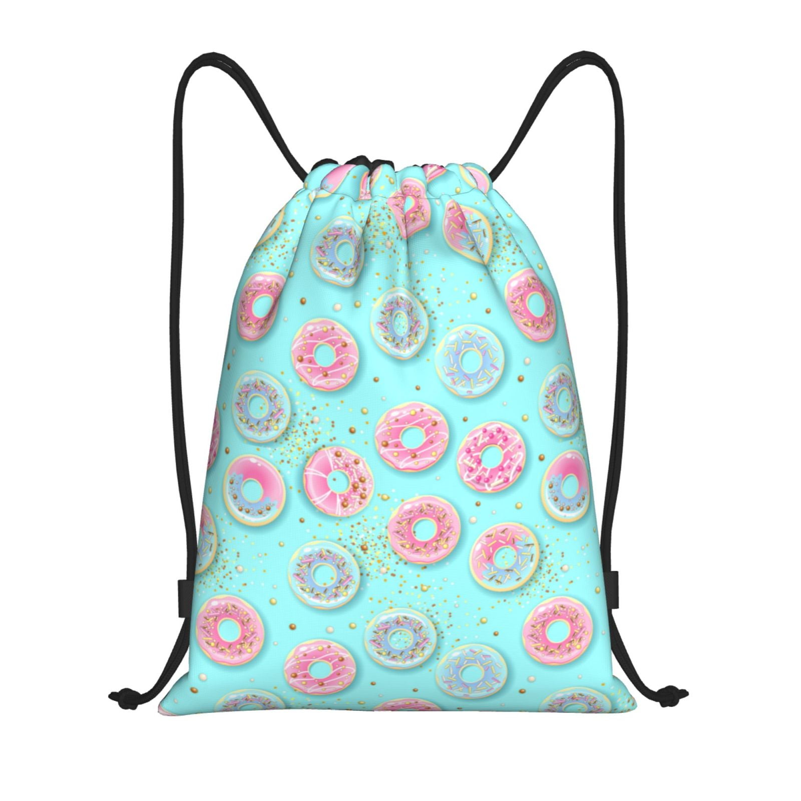 Drawstring Backpack - Colorful Sweet Donuts Splash Proof Small ...