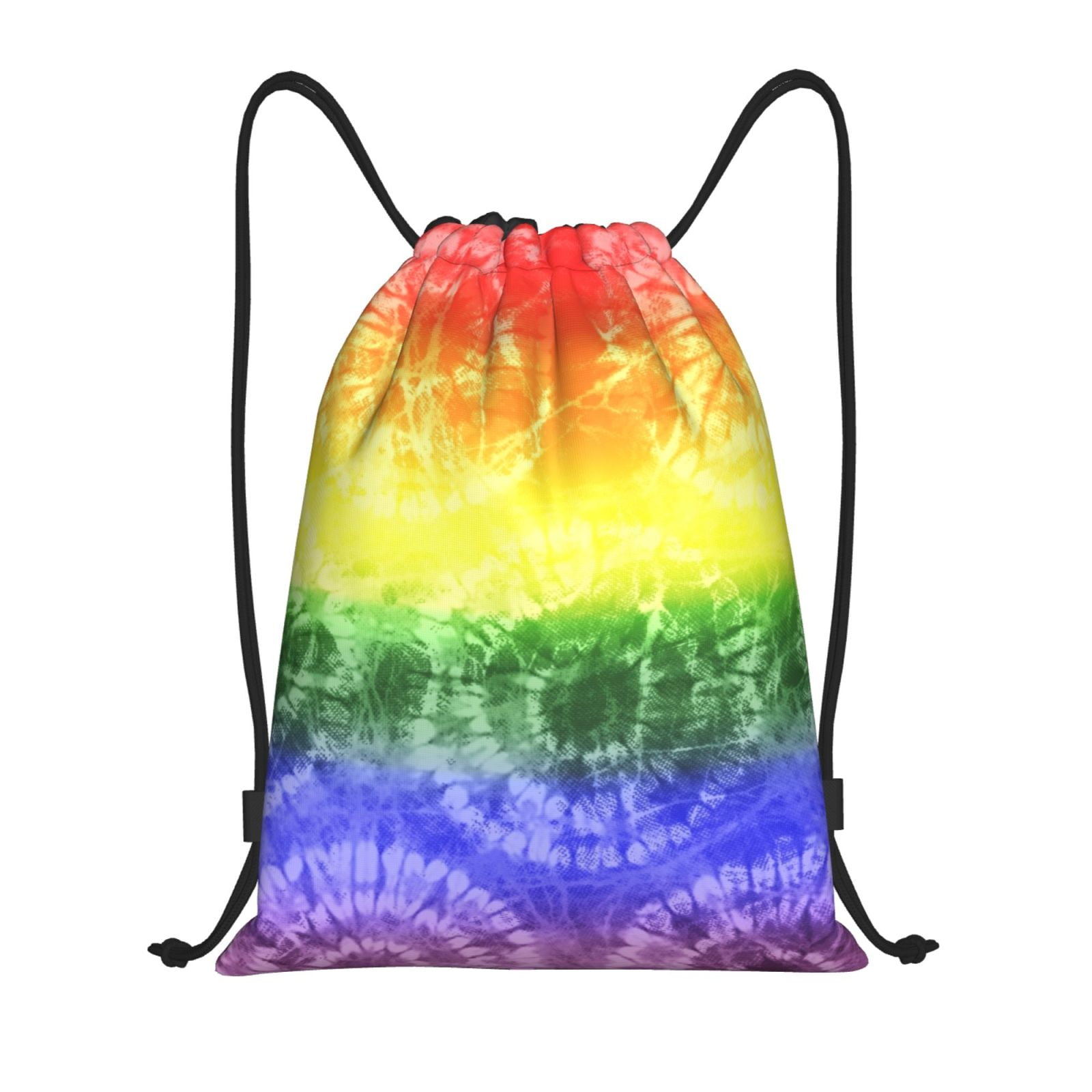Drawstring Backpack - Colorful Tie Dye Cheer Gym Bag for Women Men ...
