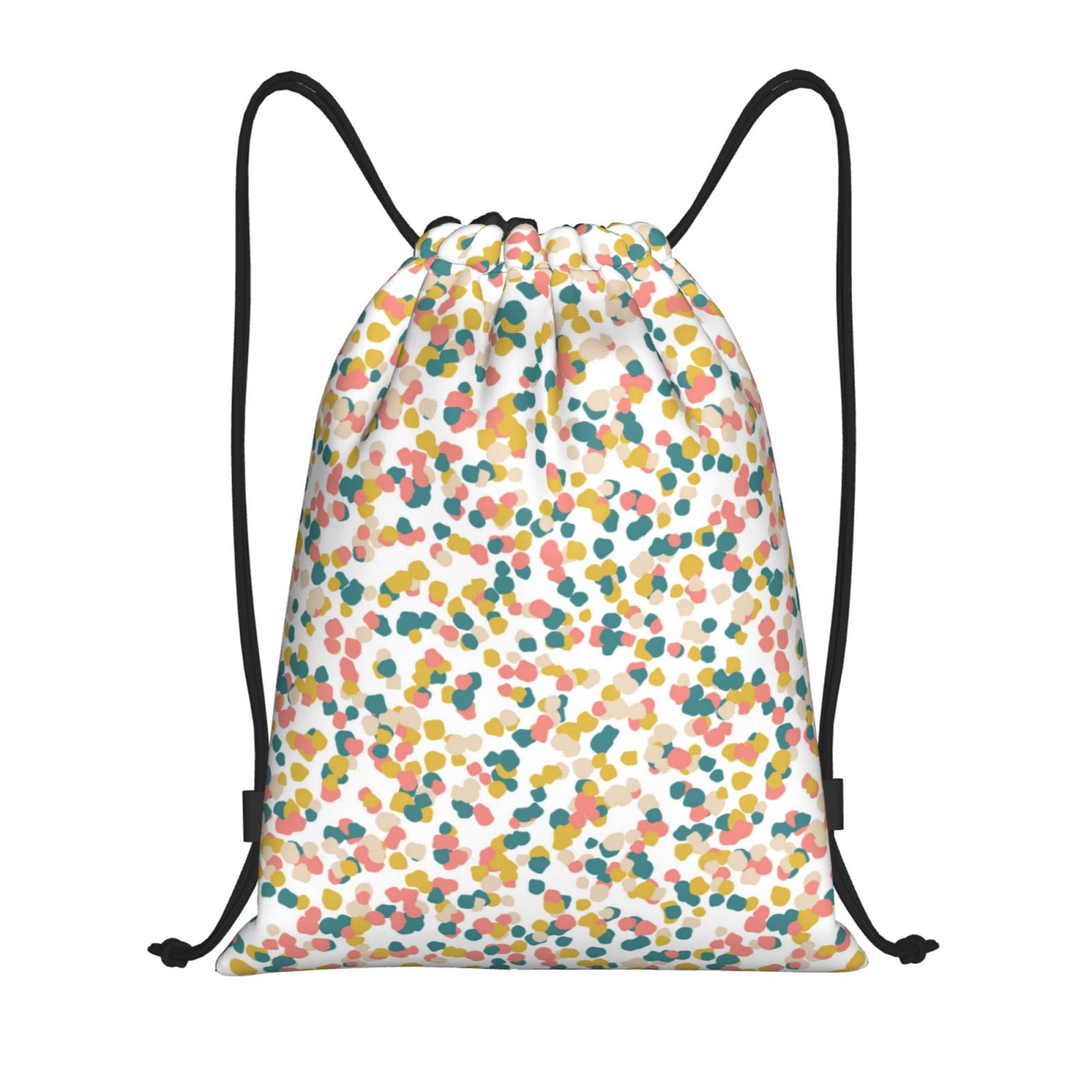 Drawstring Backpack - Colorful spots pattern Splash Proof Small ...