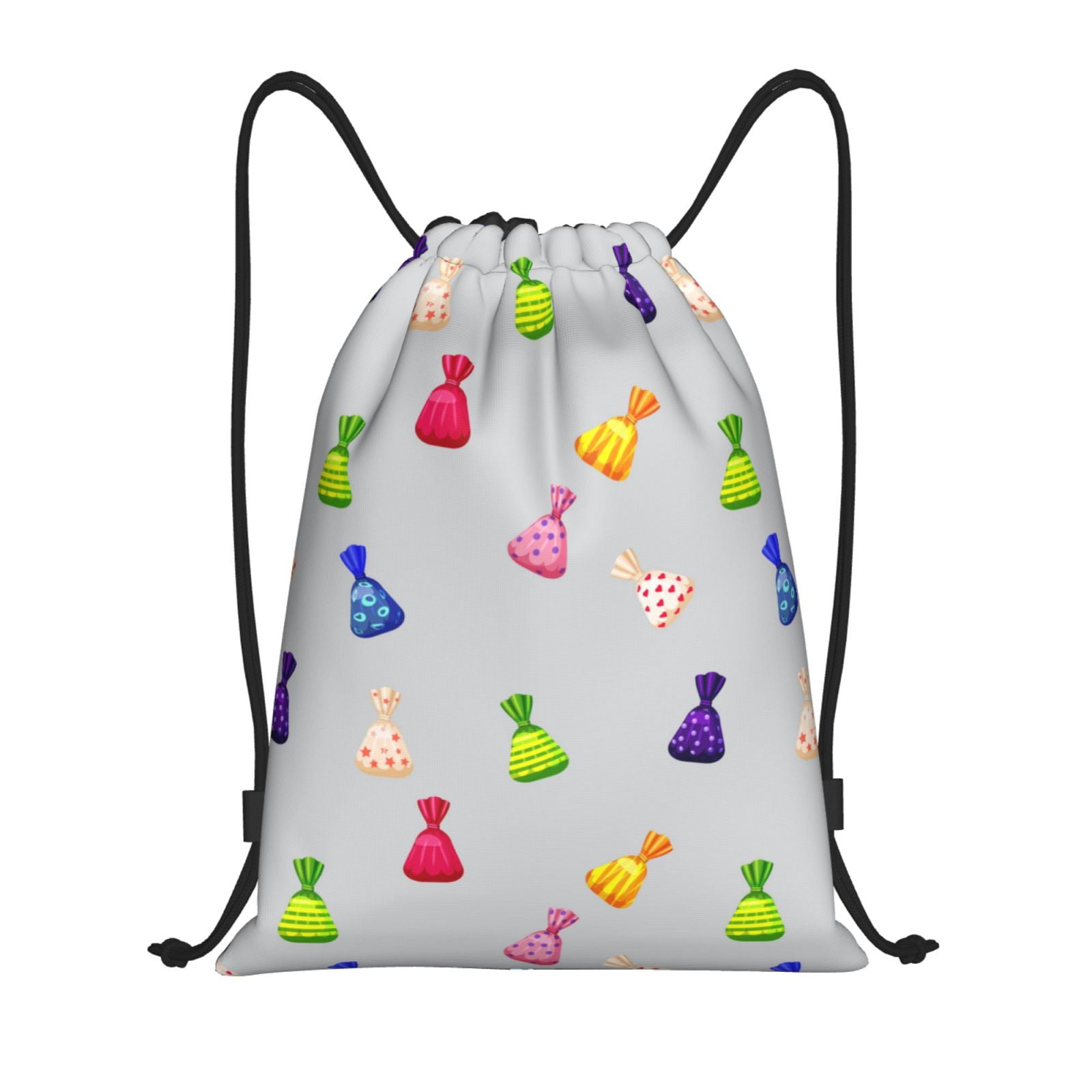 Drawstring Backpack, Colourful Chocolate Candy Print Light Waterproof ...