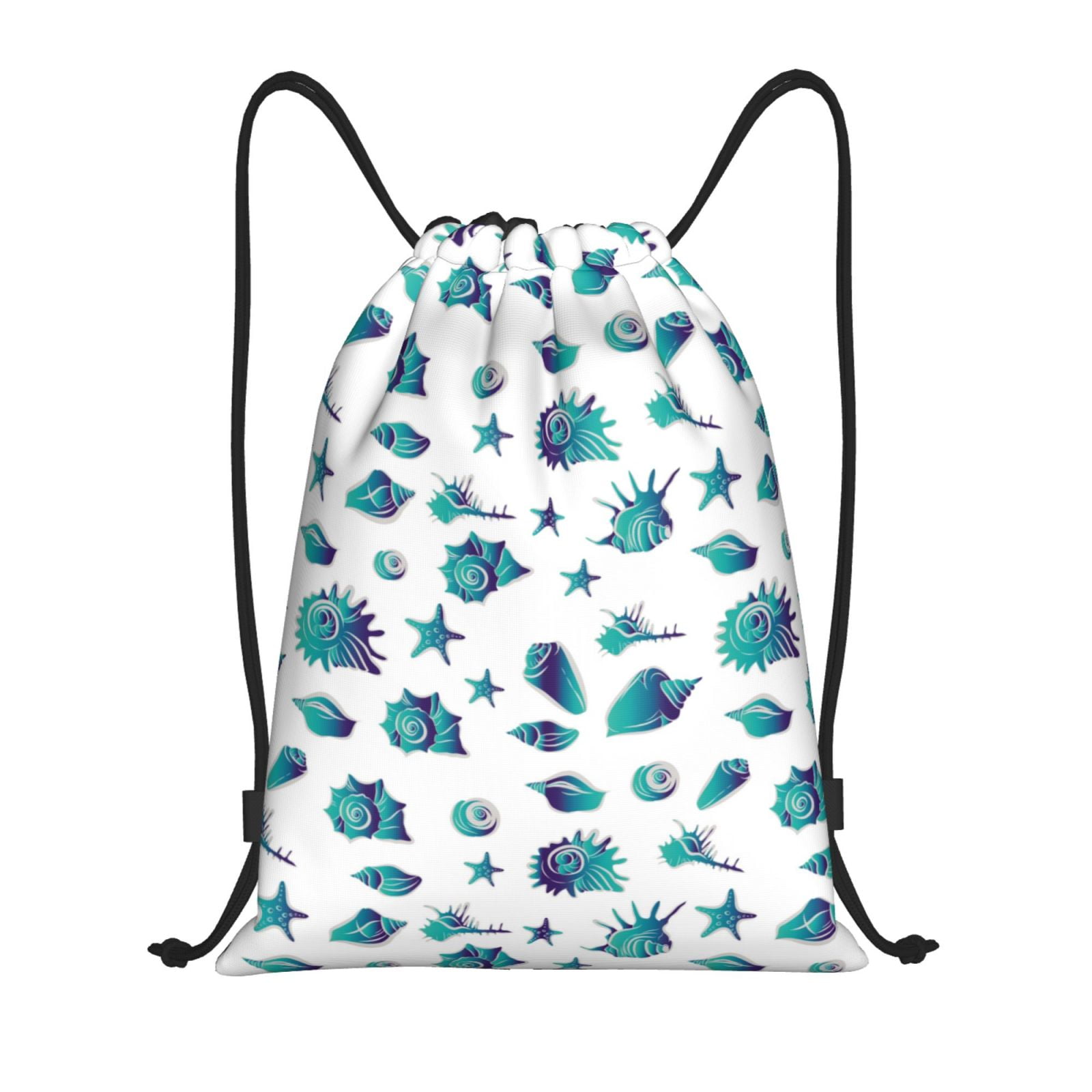 Drawstring Backpack, Conch Dark Green Light Waterproof Sports Gym Bag ...