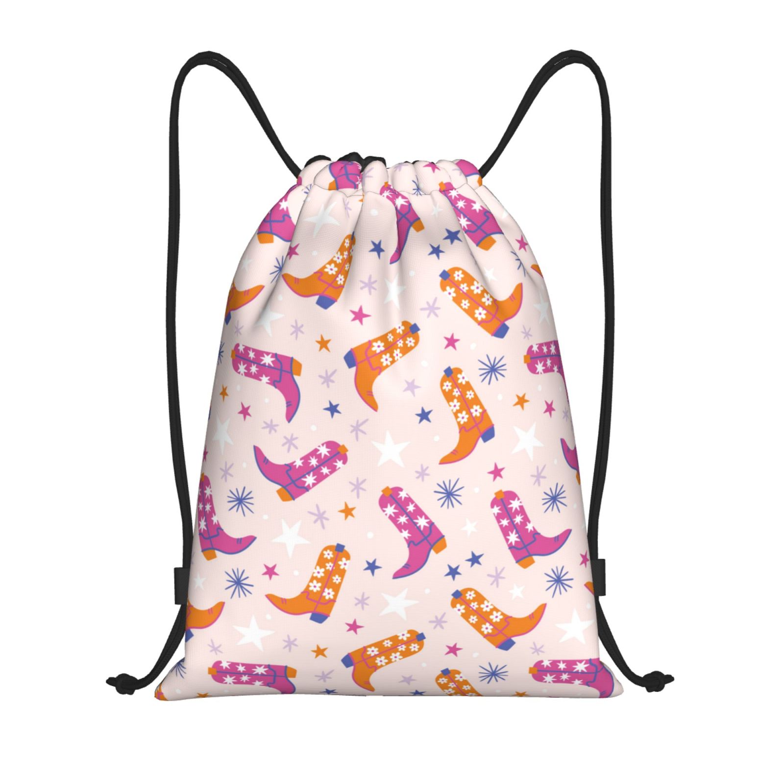 Drawstring Backpack - Cowgirl Boots Cheer Gym Bag for Women Men ...