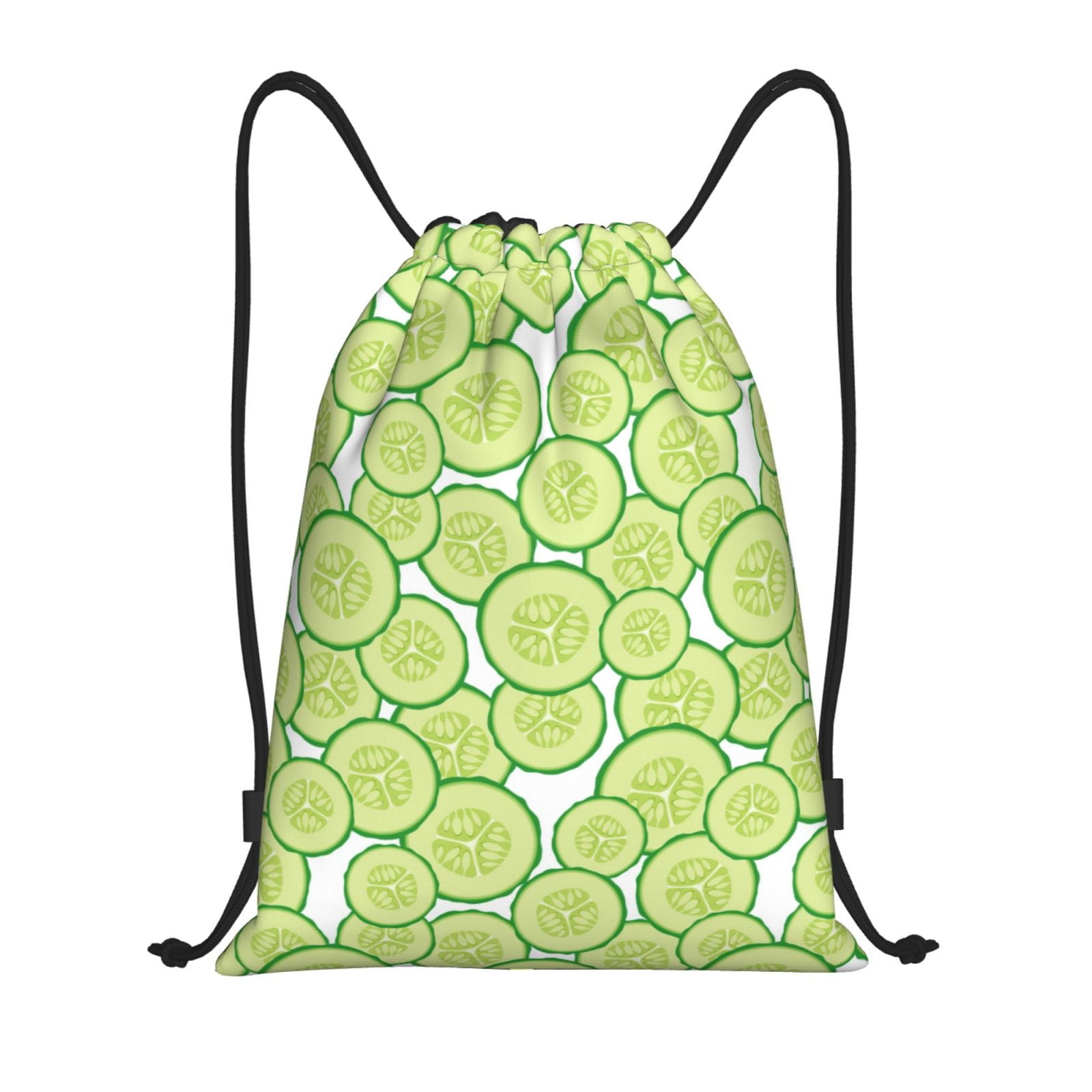 Drawstring Backpack - Cucumber slices Gym Bag for Women Men Water ...