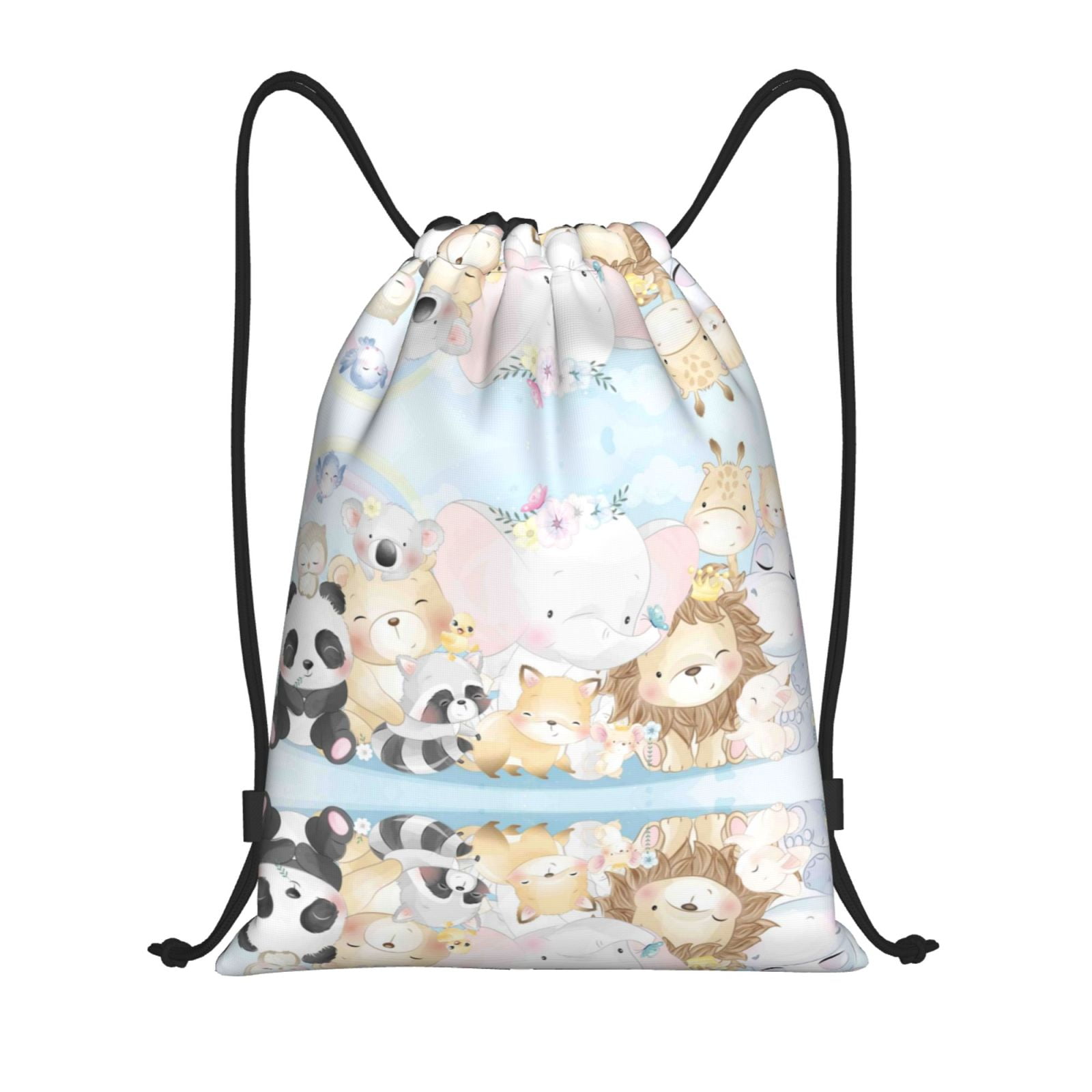 Drawstring Backpack - Cute Animals Splash Proof Small Drawstring Gym ...