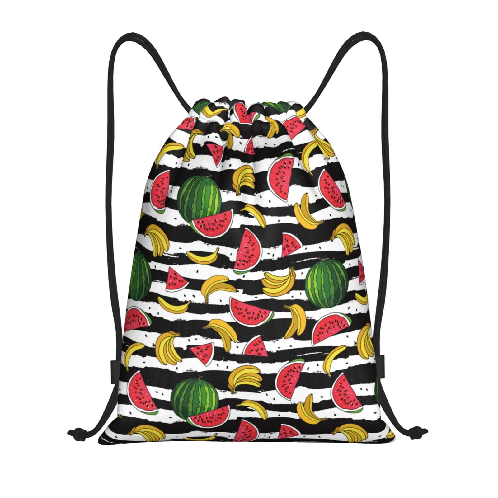 Drawstring Backpack Cute Banana Watermelon Sports Gym Bag for Men Women ...