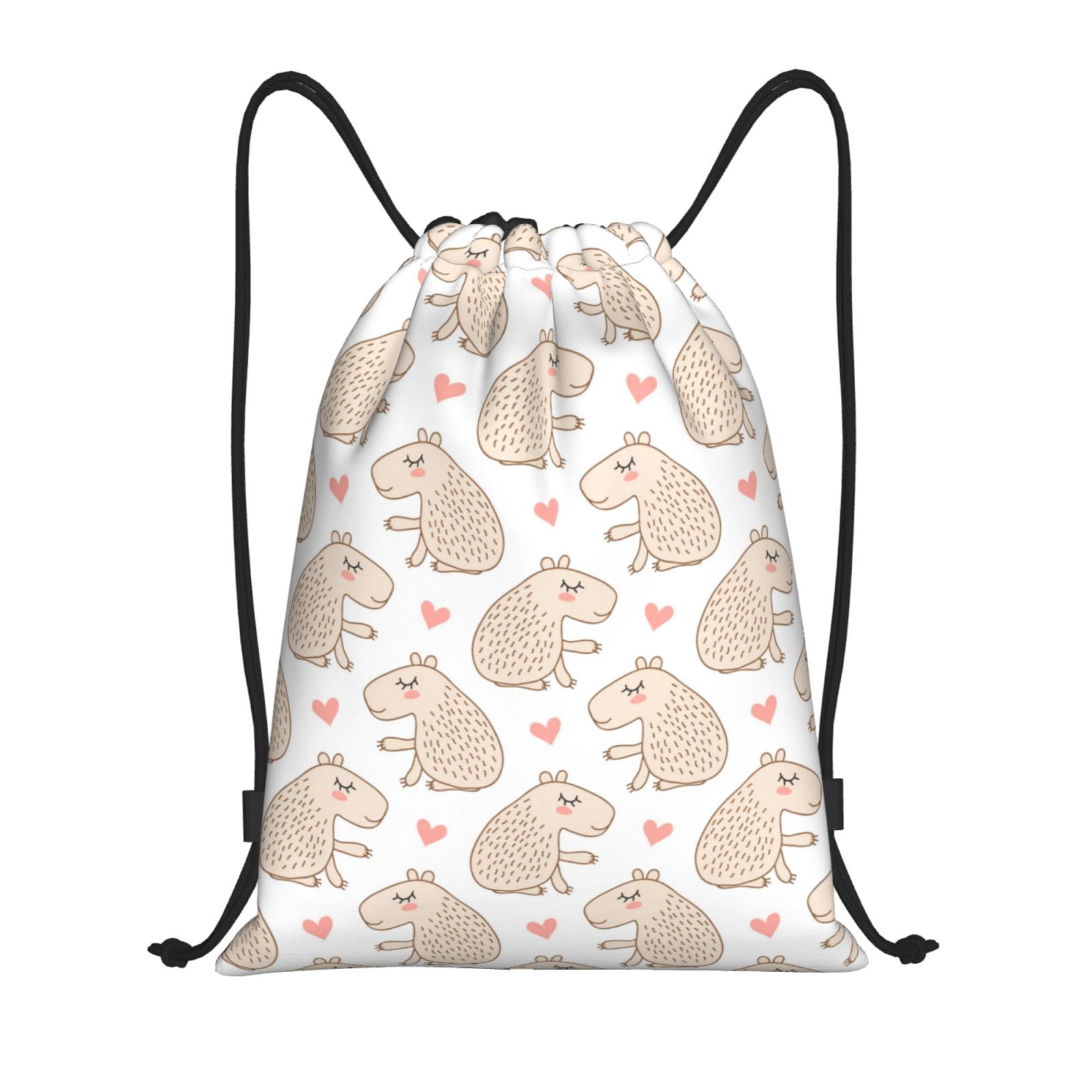 Drawstring Backpack, Cute Capybaras Light Waterproof Sports Gym Bag Draw String Back Bag for Men ...