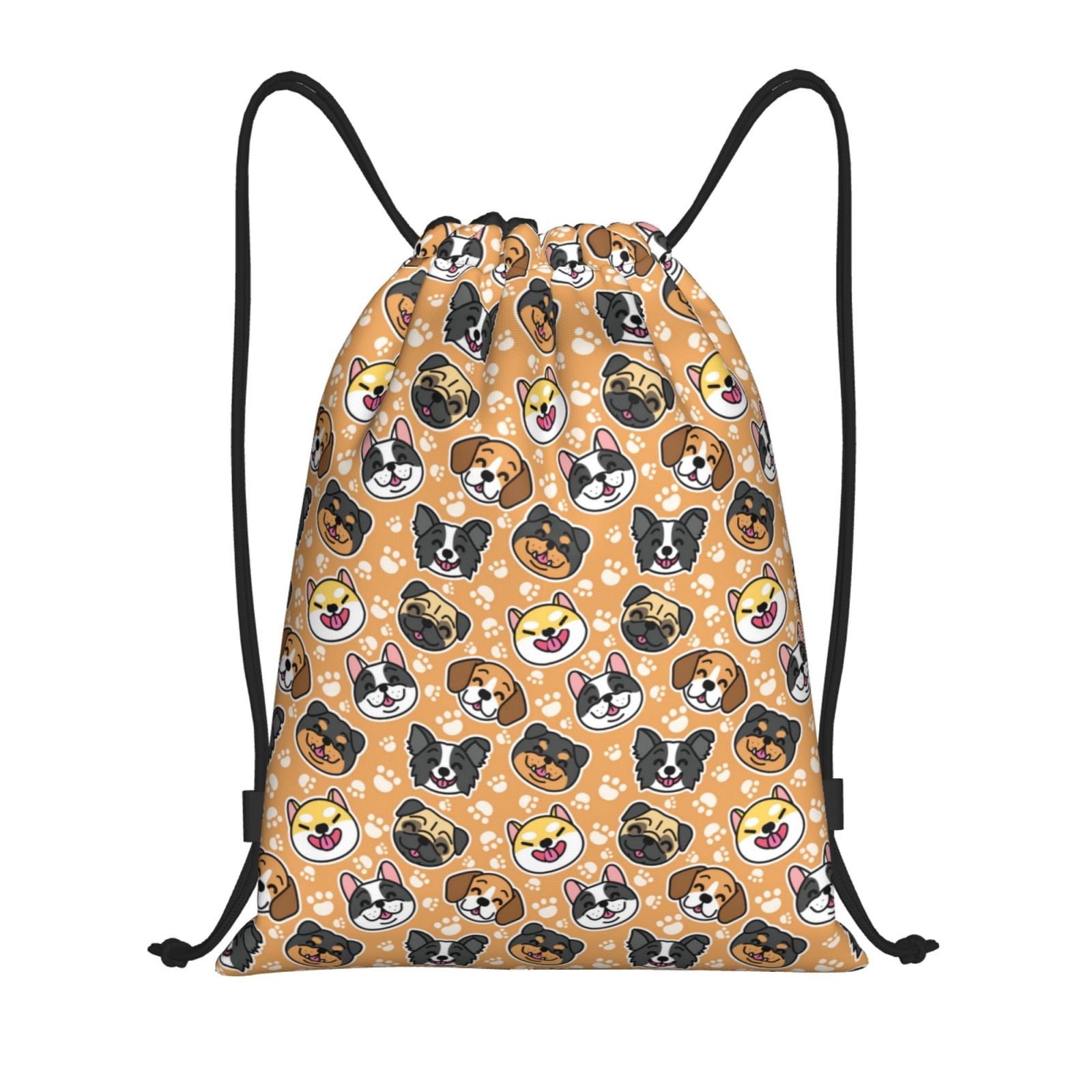 Drawstring Backpack Cute Dogs Head Sports Gym Bag for Men Women ...