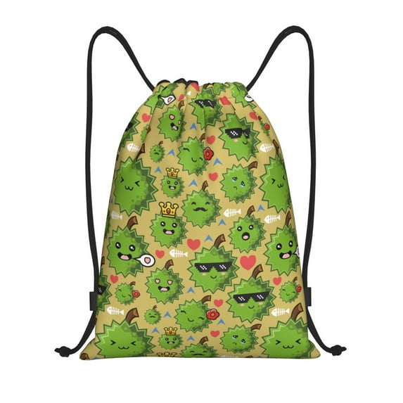 Drawstring Backpack - Cute Love Durian Splash Proof Small Drawstring ...