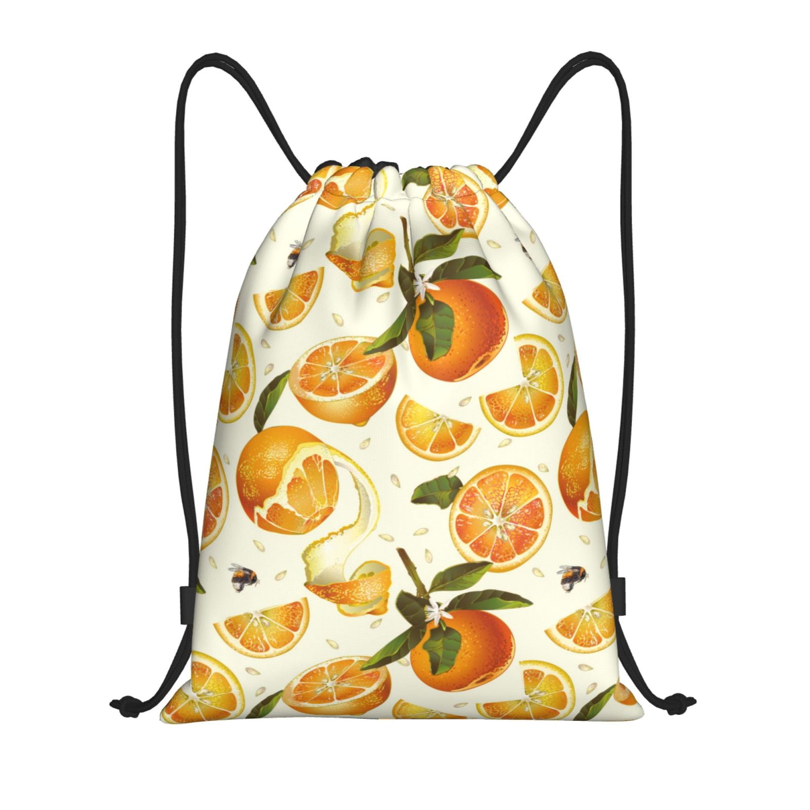 Drawstring Backpack - Cute Orange Honey Bee Splash Proof Small ...