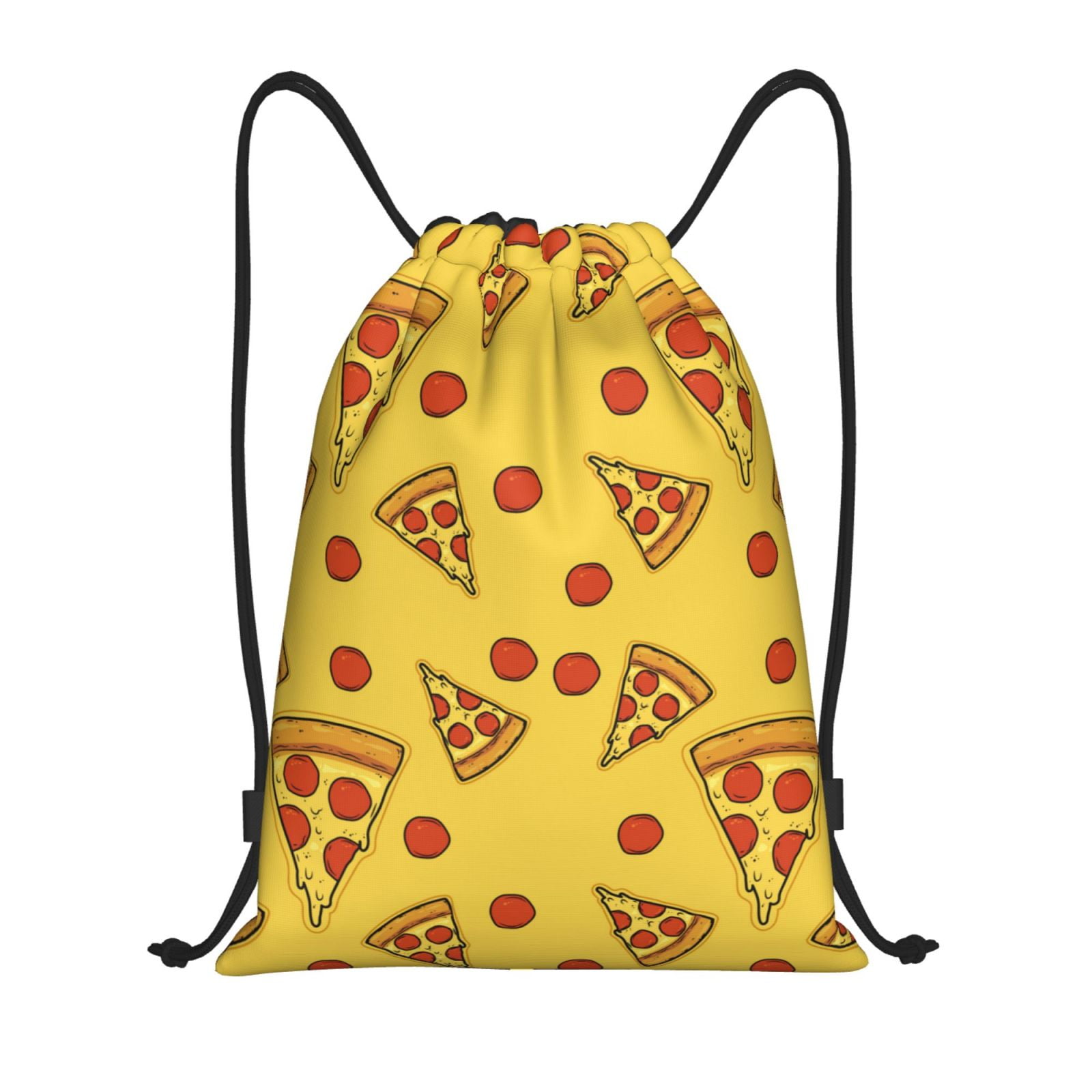 Drawstring Backpack - Cute Pizza Red Food Splash Proof Small Drawstring ...
