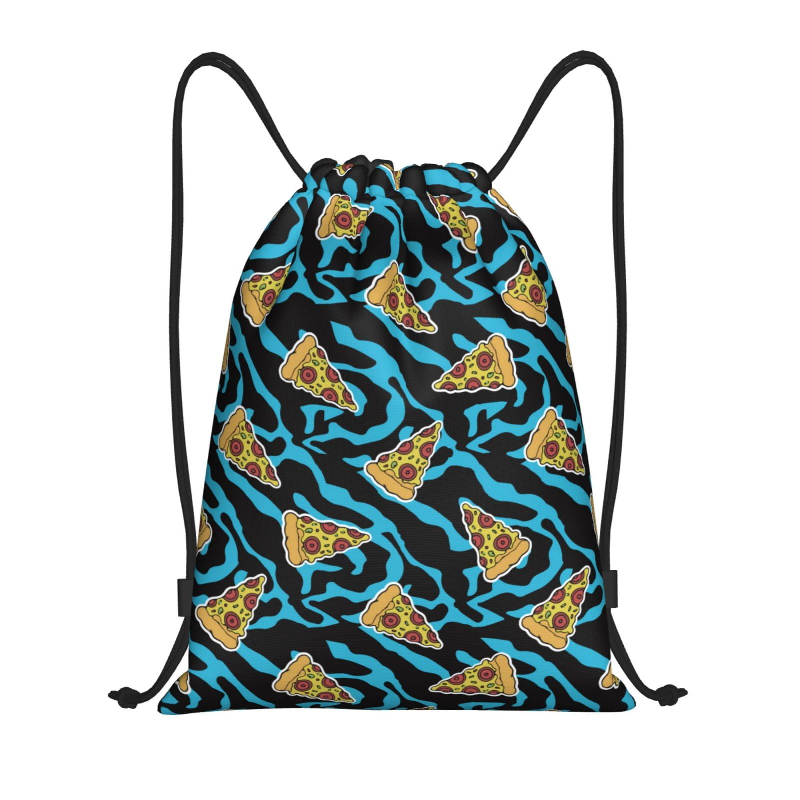 Drawstring Backpack, Cute Pizza Wave Light Waterproof Sports Gym Bag ...