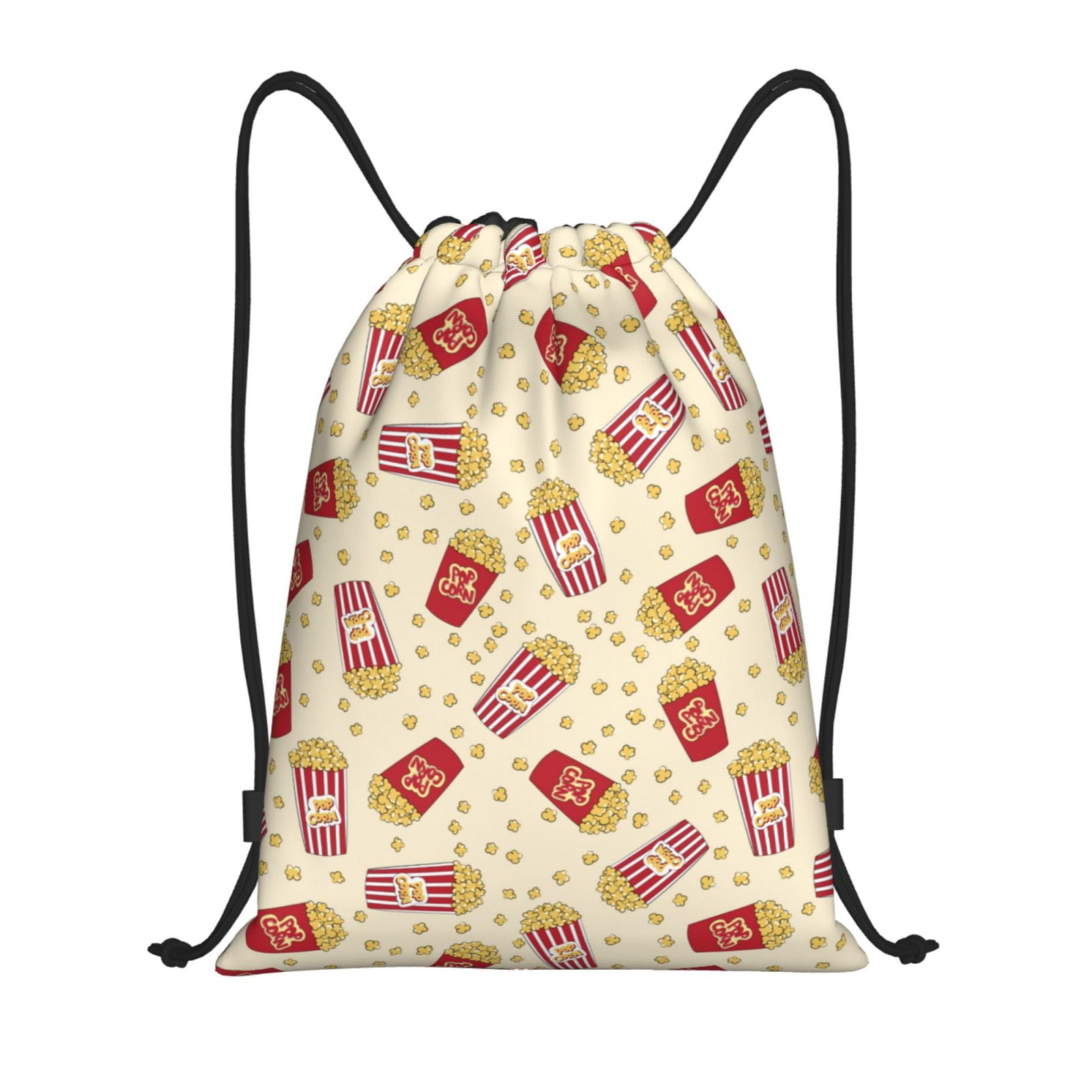Drawstring Backpack, Cute Popcorn Red Light Waterproof Sports Gym Bag ...