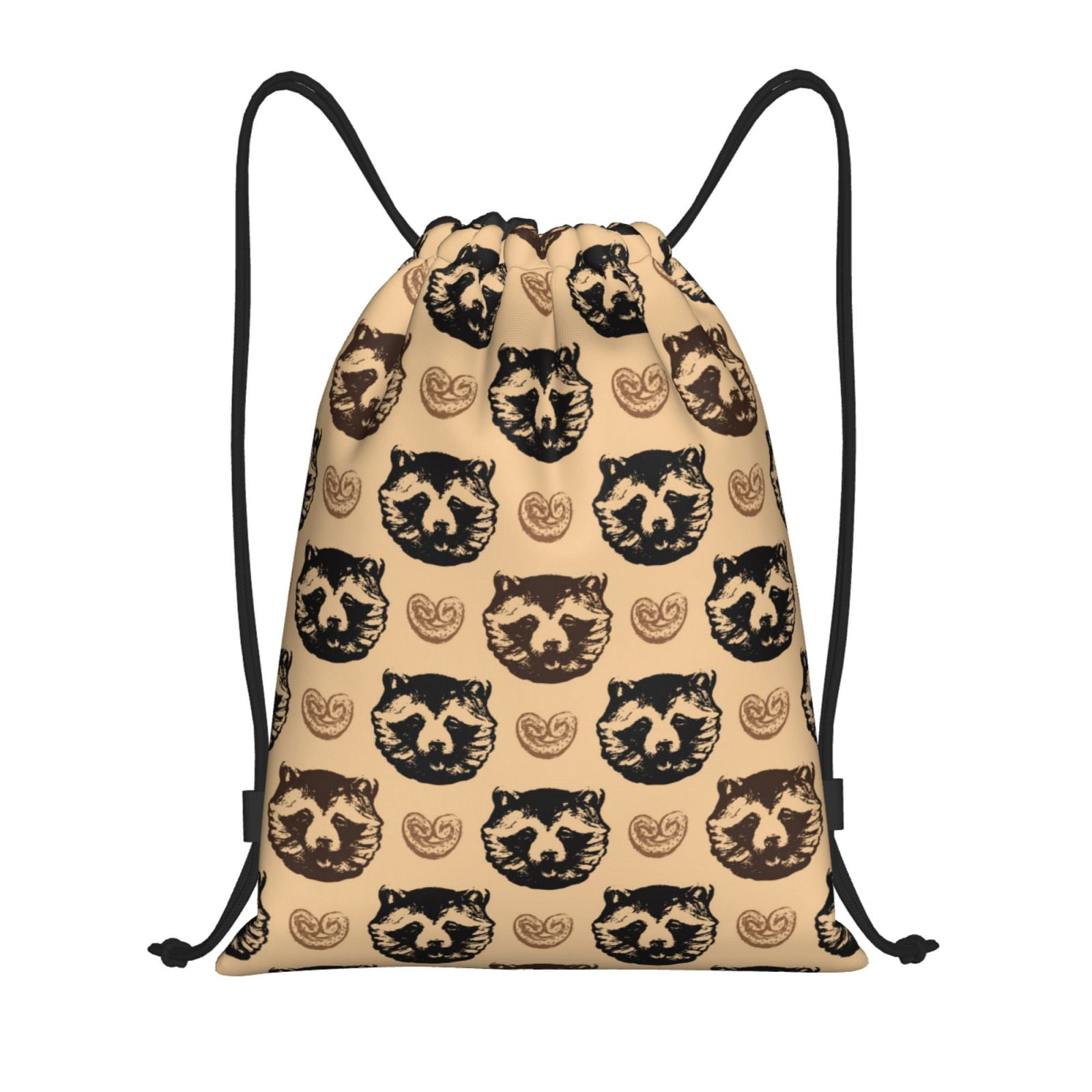 Drawstring Backpack Cute Raccoon Love Sports Gym Bag for Men Women ...