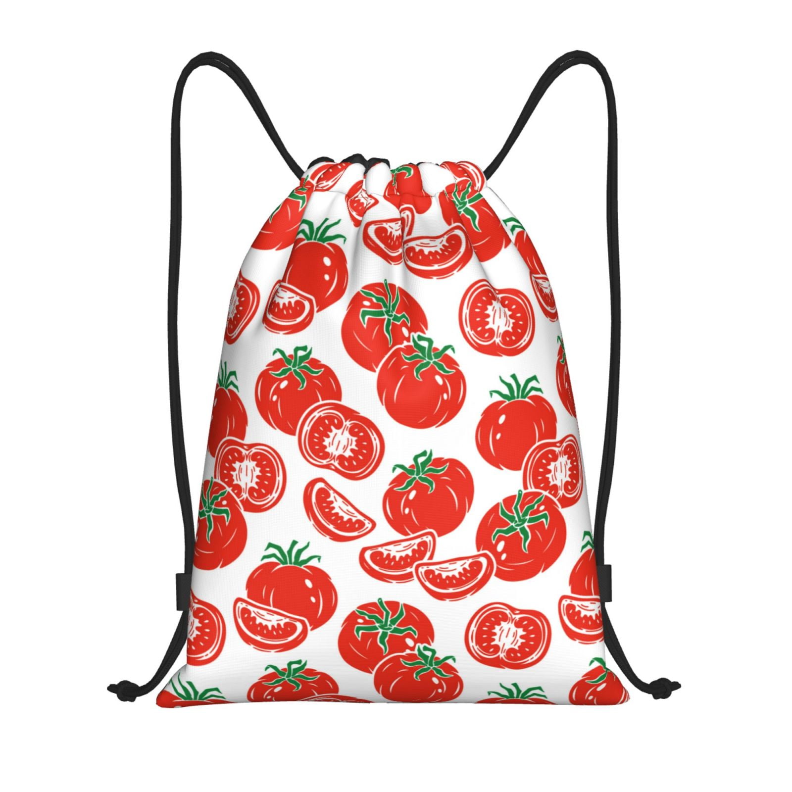 Drawstring Backpack, Cute Red Tomato Light Waterproof Sports Gym Bag ...