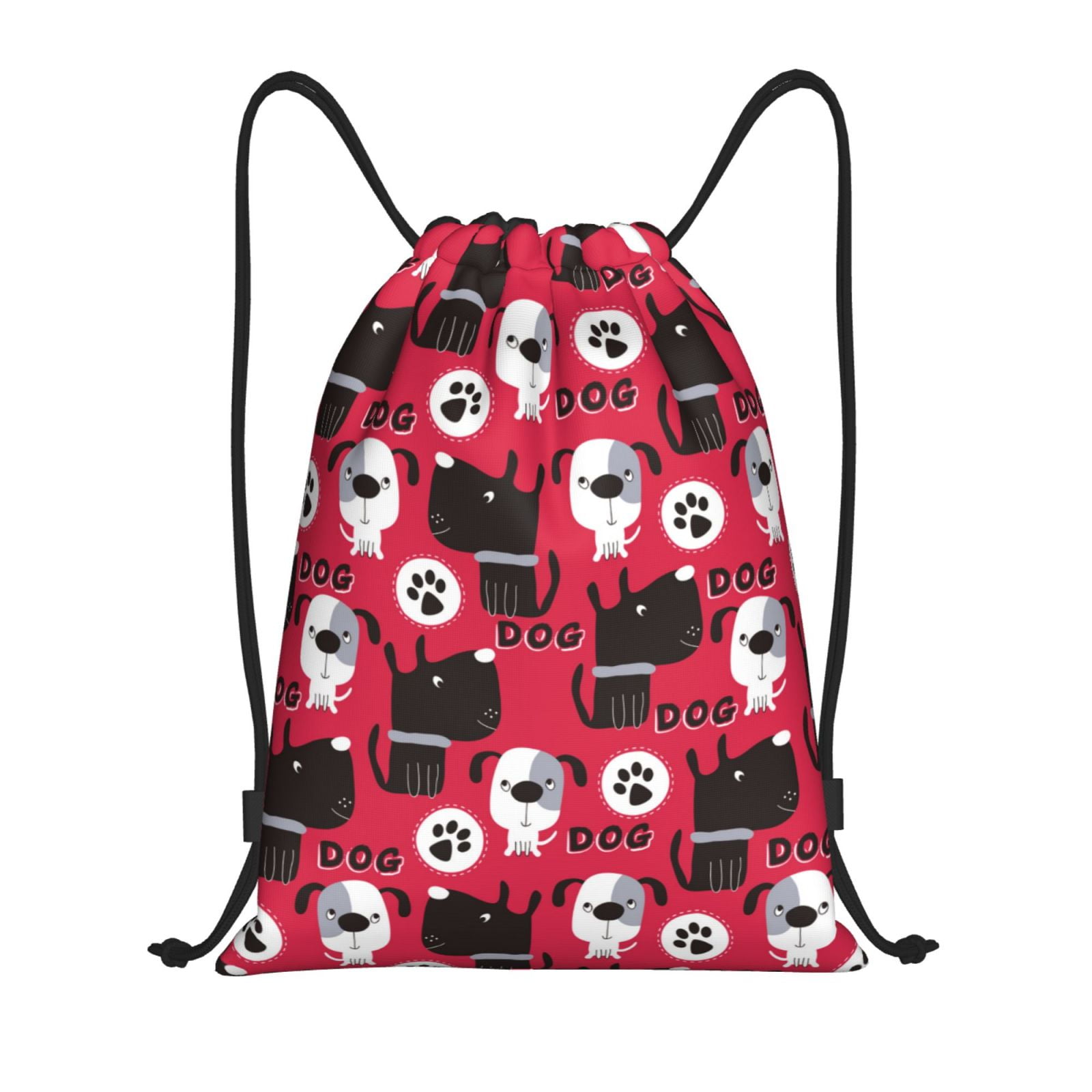 Drawstring Backpack Cute dog E Sports Gym Bag for Men Women, Waterproof ...