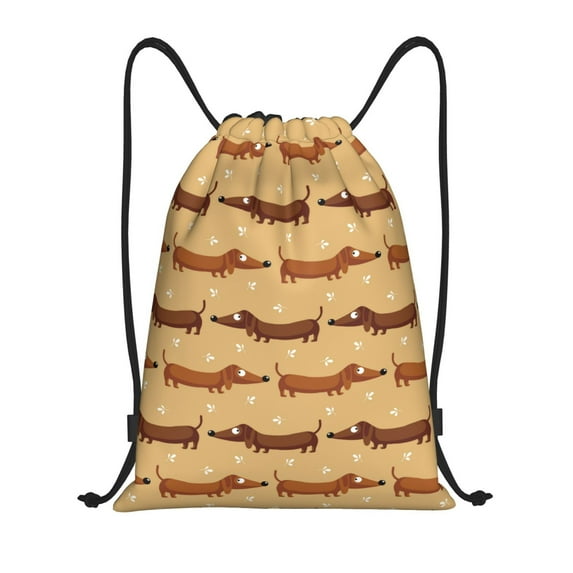 Drawstring Backpack, Dachshund Dog Puppy No.1049 Light Waterproof ...