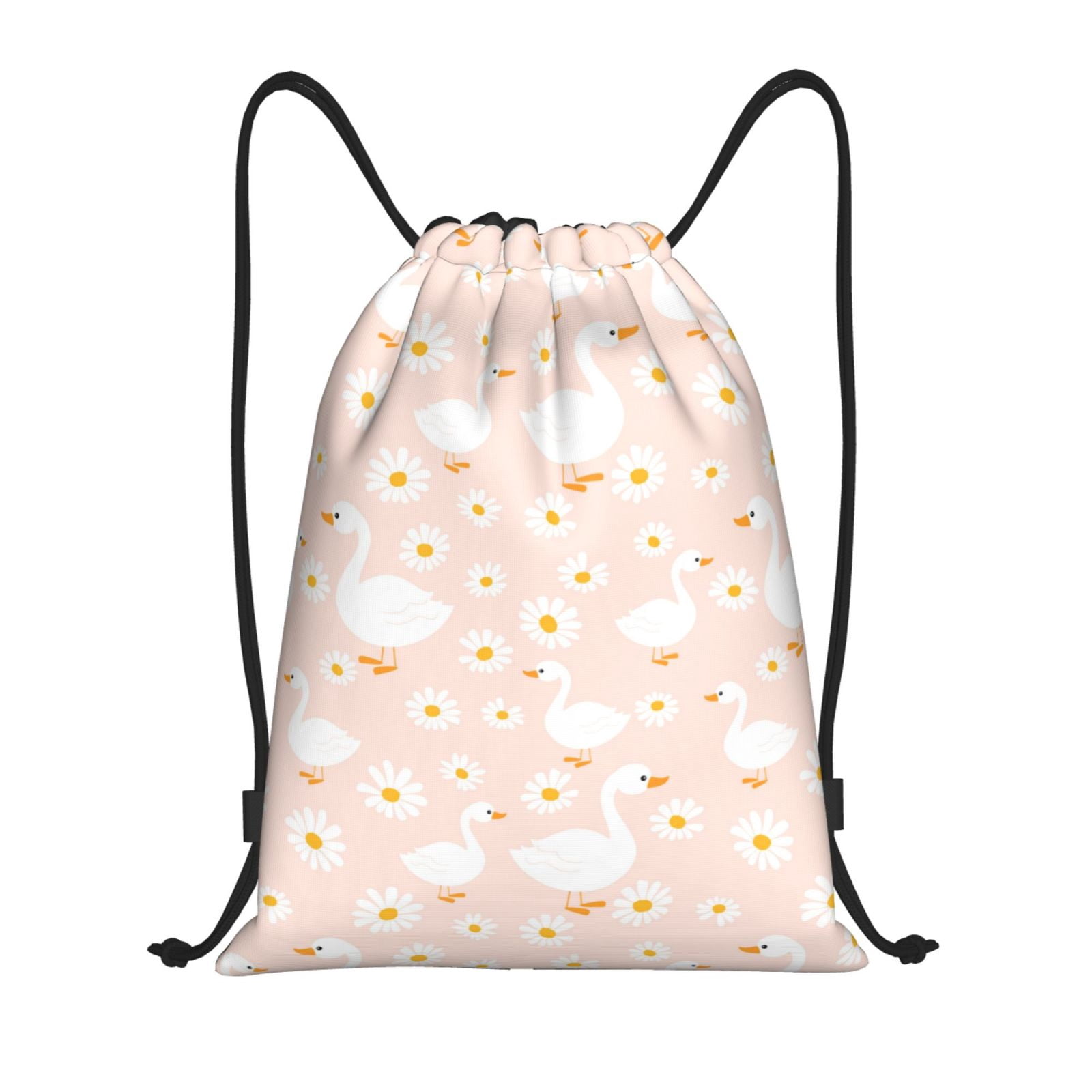 Drawstring Backpack - Daisy Cute Duck Pink Cheer Gym Bag for Women Men ...