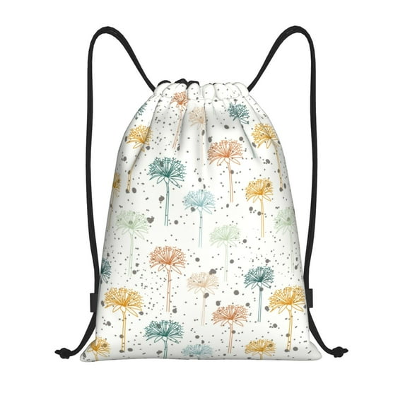 Drawstring Backpack, Dandelion Light Waterproof Sports Gym Bag Draw ...