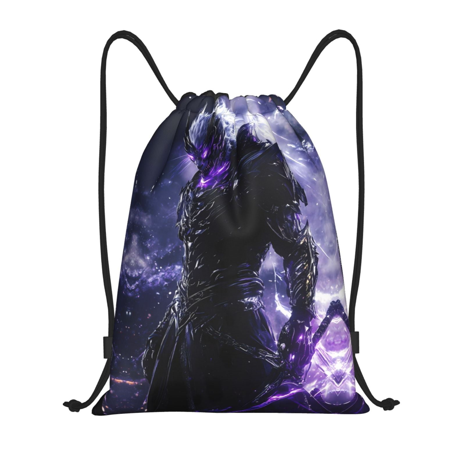 Drawstring Backpack, Dark Knight Purple Aura Light Waterproof Sports ...
