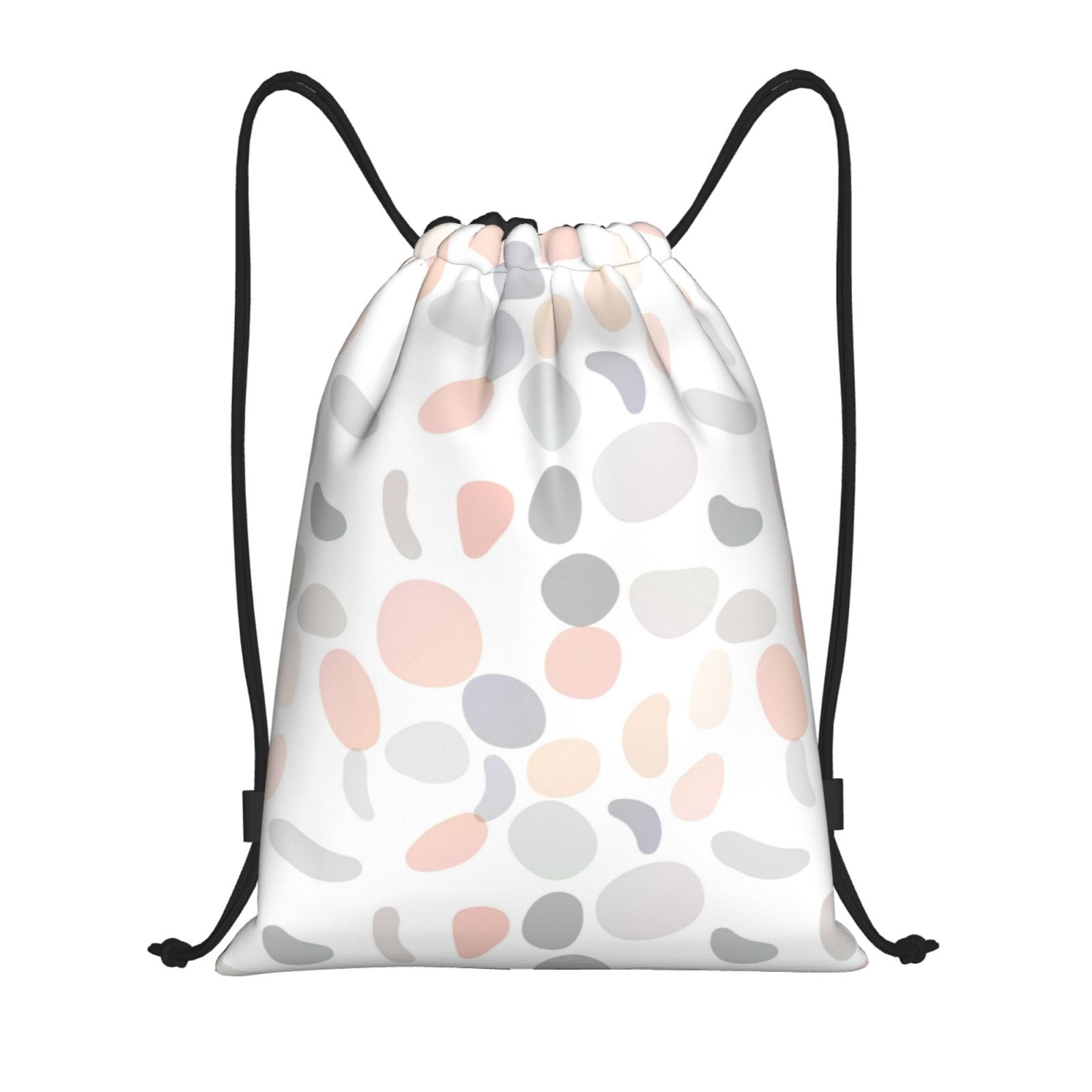 Drawstring Backpack - Dark Orange dots print Splash Proof Small ...