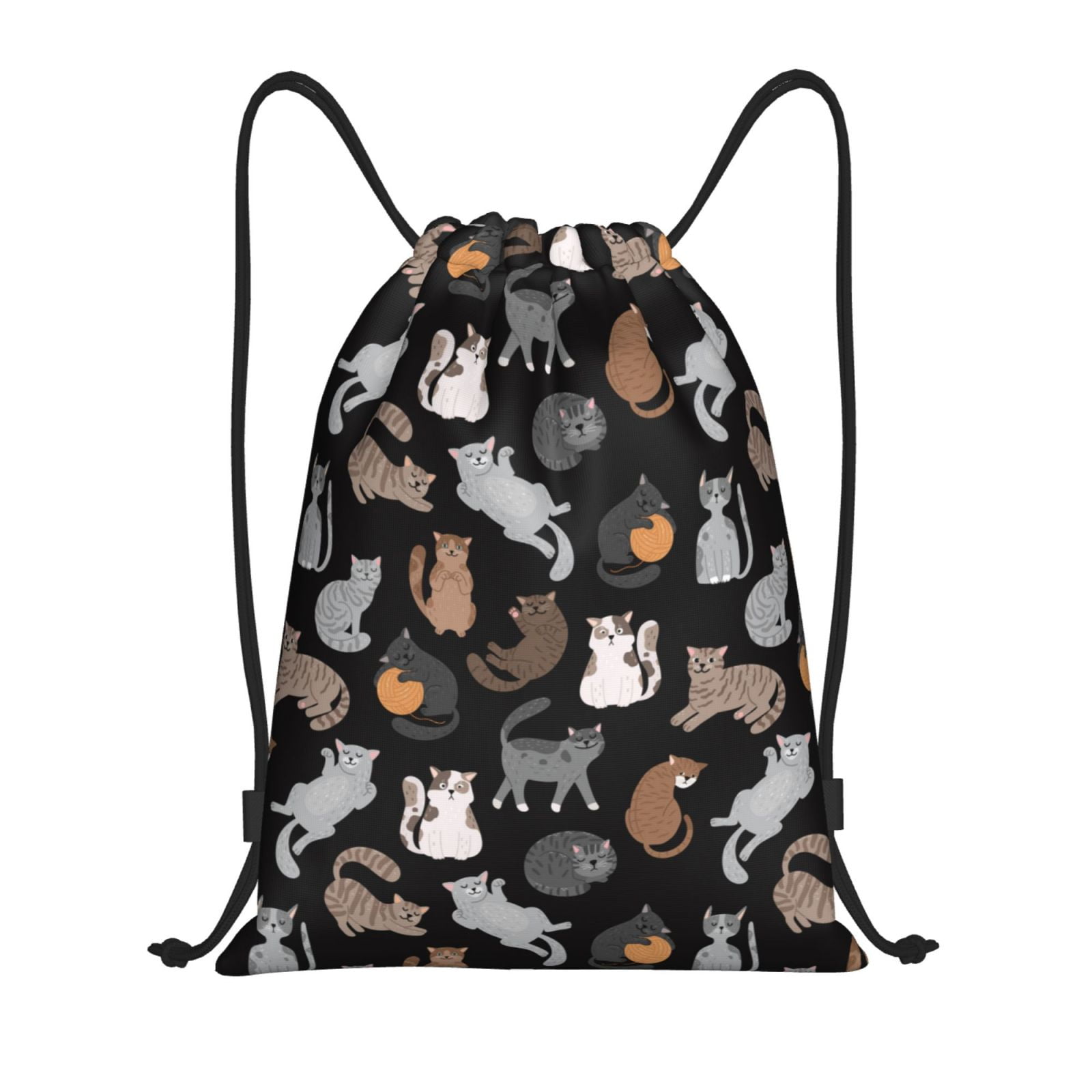 Drawstring Backpack - Delicate Cute Cartoon Cat Splash Proof Small ...