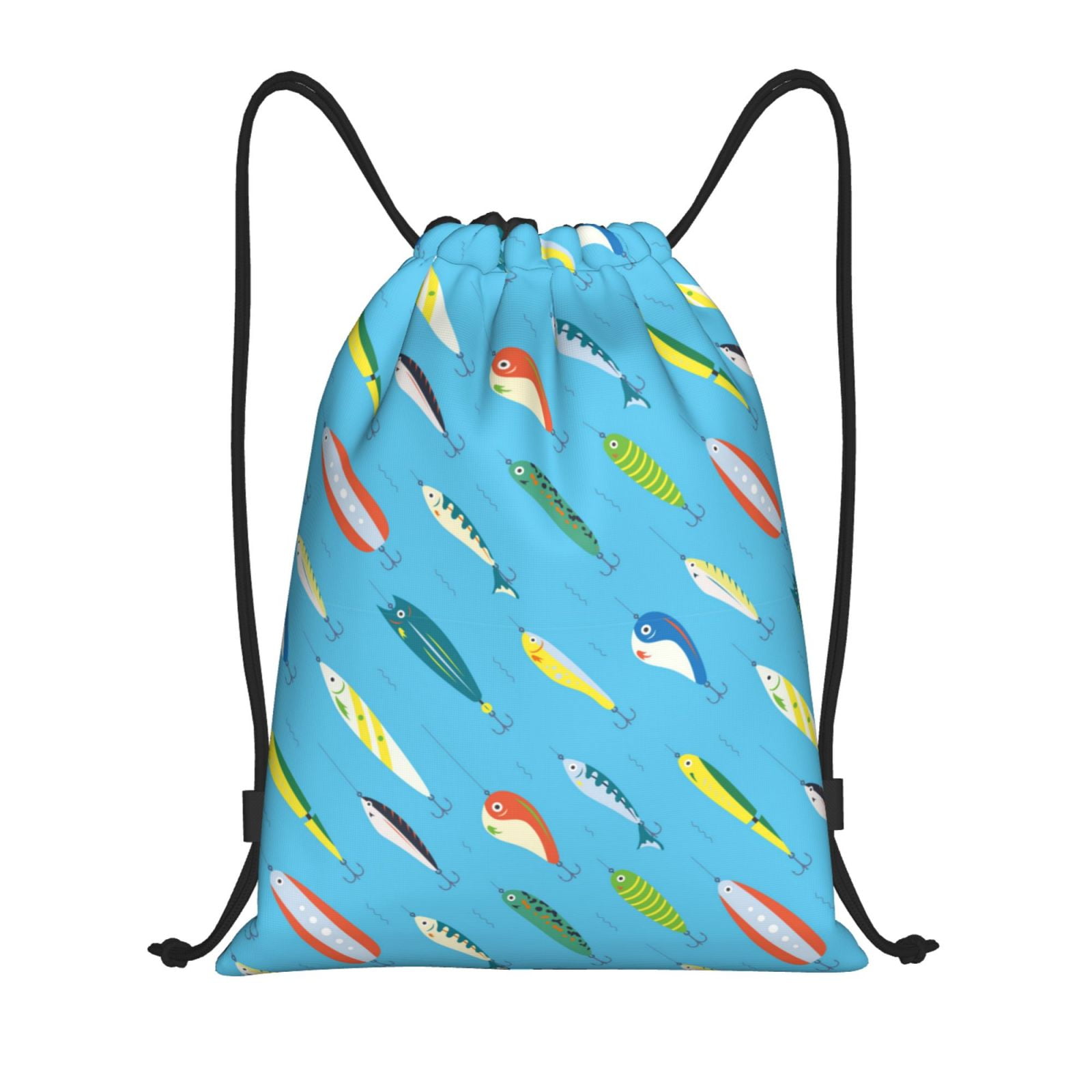 Drawstring Backpack - Different Color Fishing Bait Gym Bag for Women Men Water Resistant ...