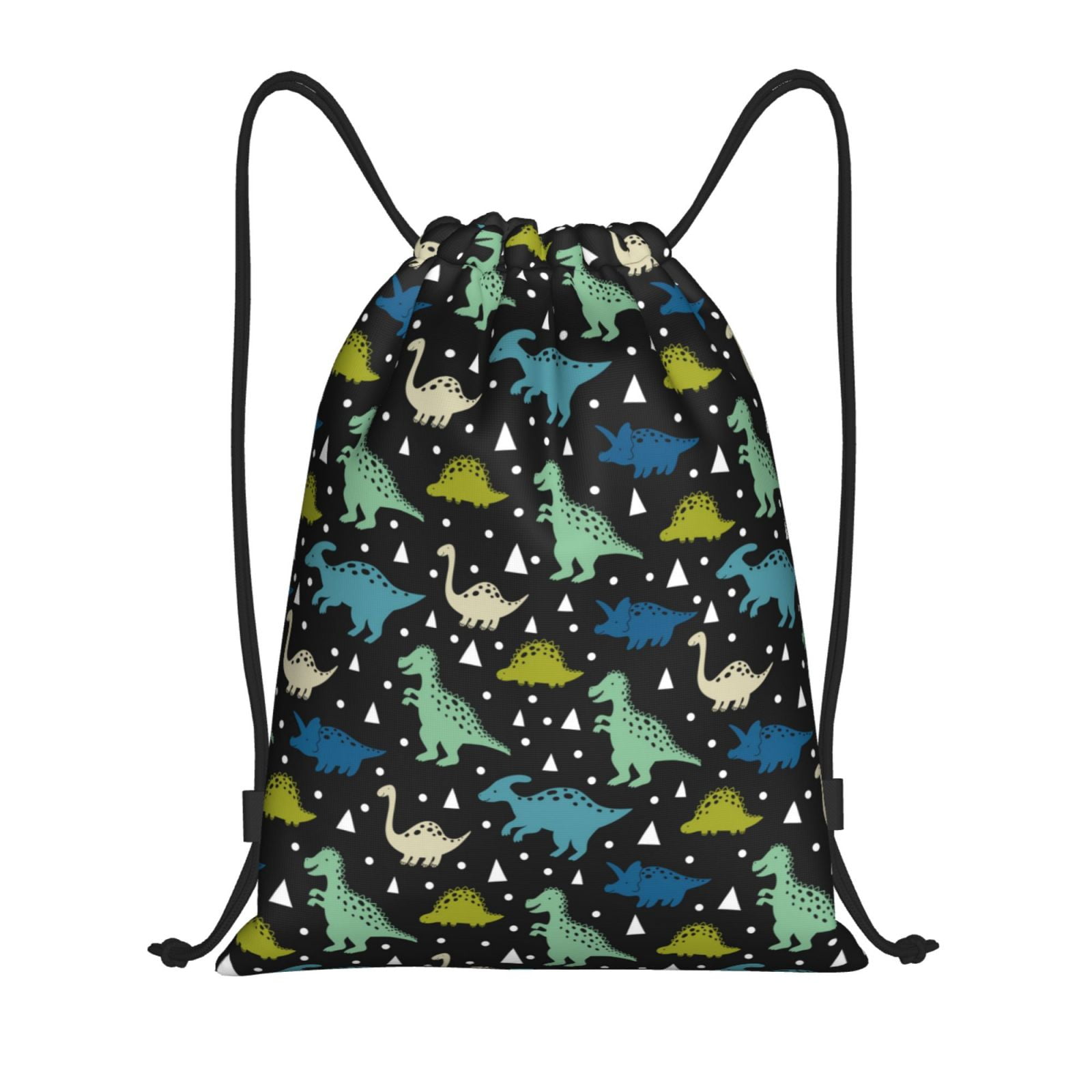 Drawstring Backpack - Dinosaur print A Splash Proof Small Drawstring ...