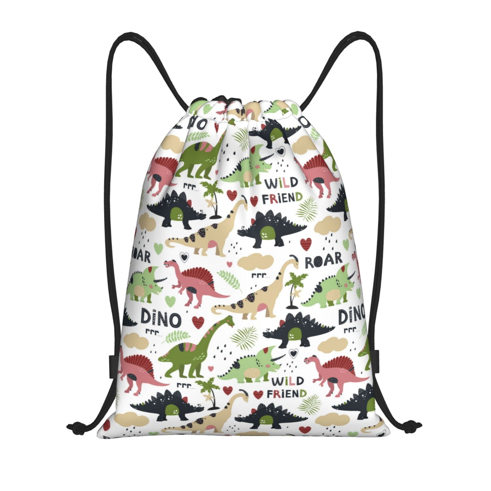 Drawstring Backpack - Dinosaur print B Splash Proof Small Drawstring ...