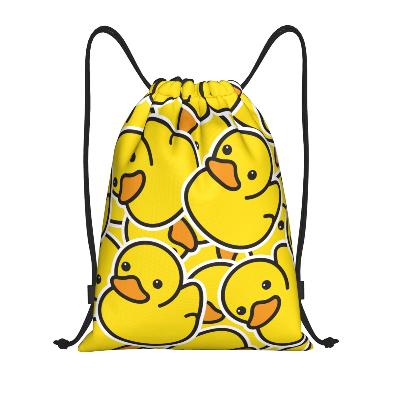 Drawstring Backpack, Ducky Cartoon Animal Yellow Light Waterproof ...