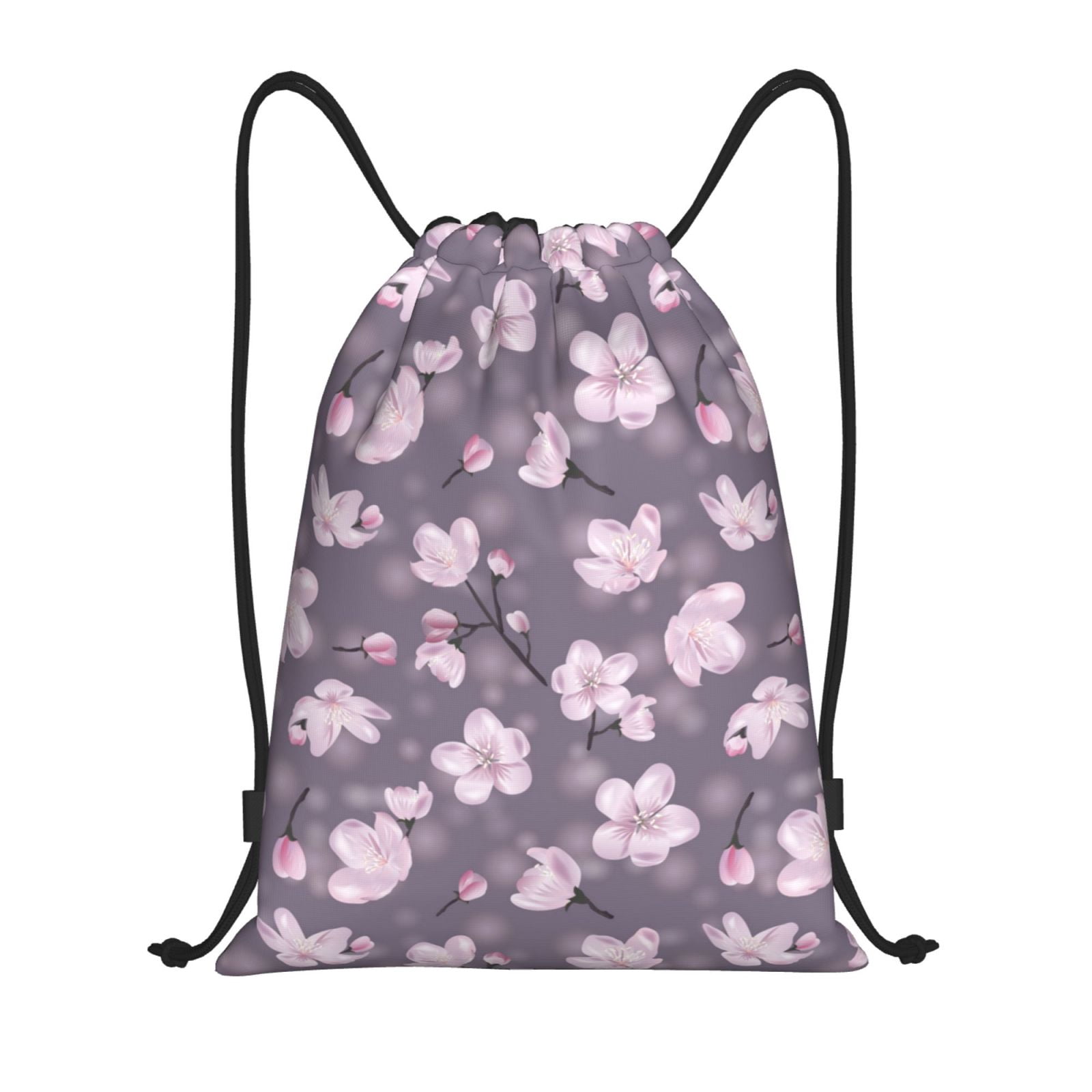 Drawstring Backpack - Elegant berry blossoms floral Cheer Gym Bag for ...