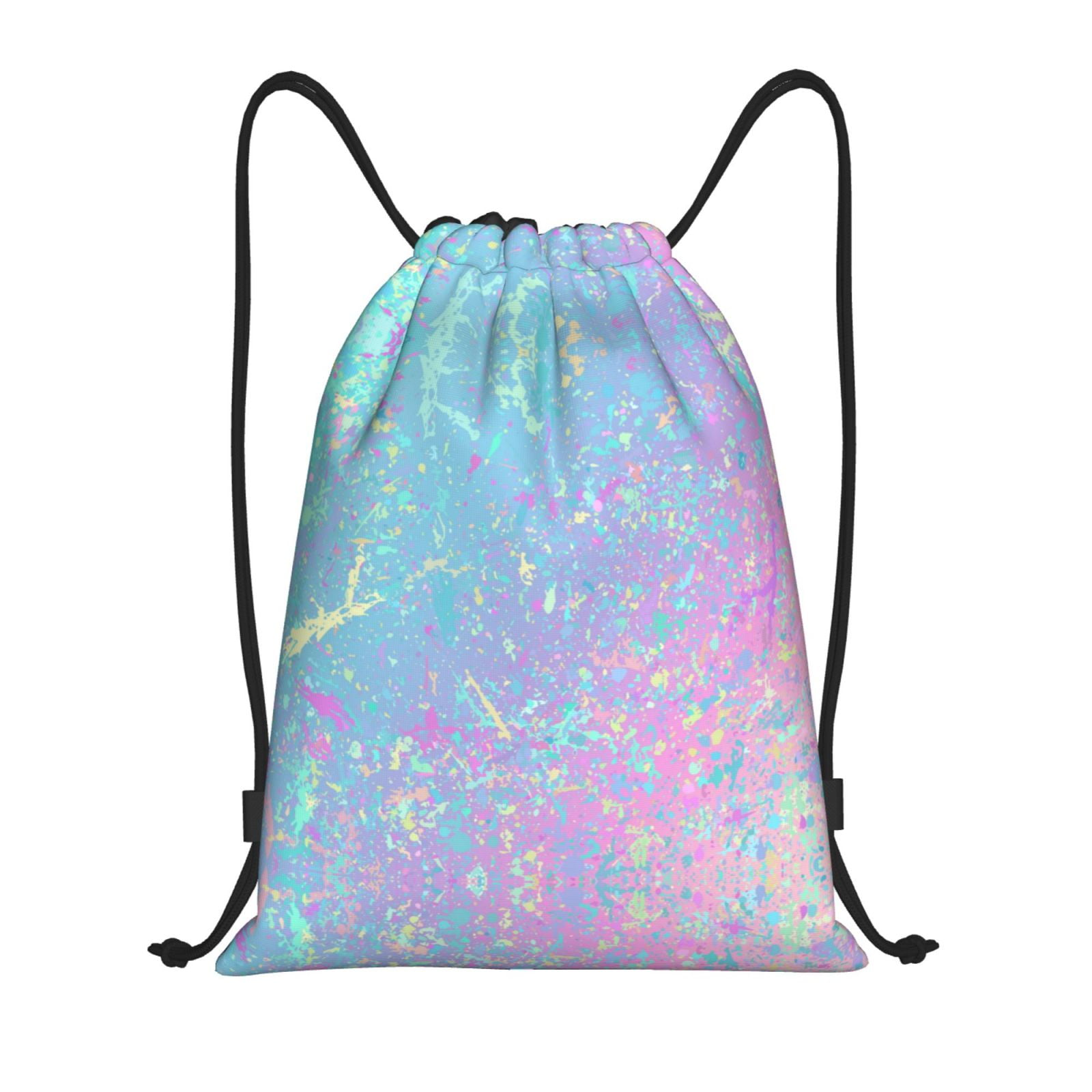 Drawstring Backpack, Fantasy Gradient Light Waterproof Sports Gym Bag ...