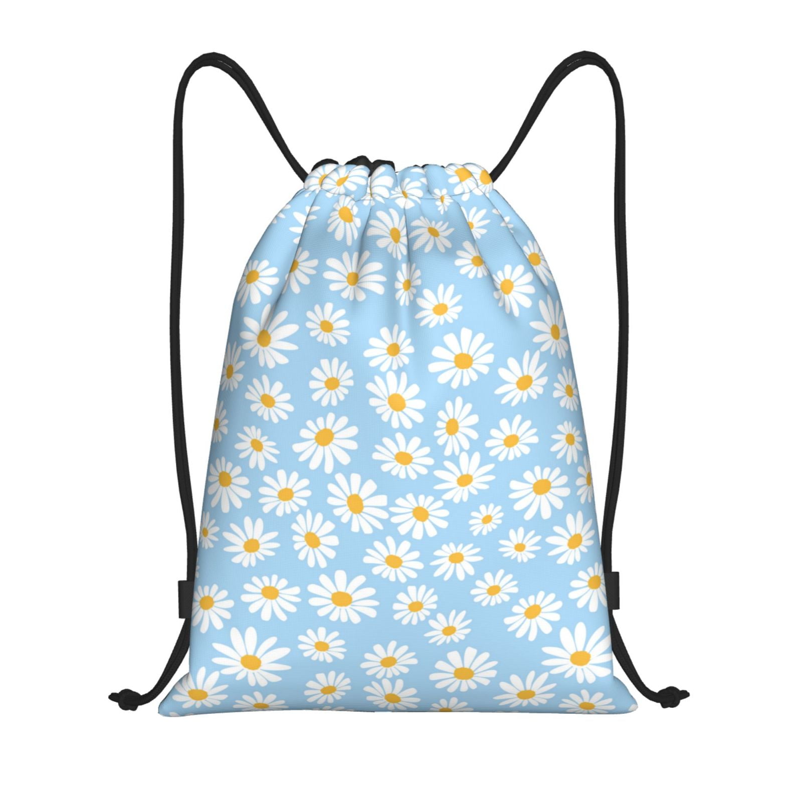 Drawstring Backpack - Floral daisy Cheer Gym Bag for Women Men ...