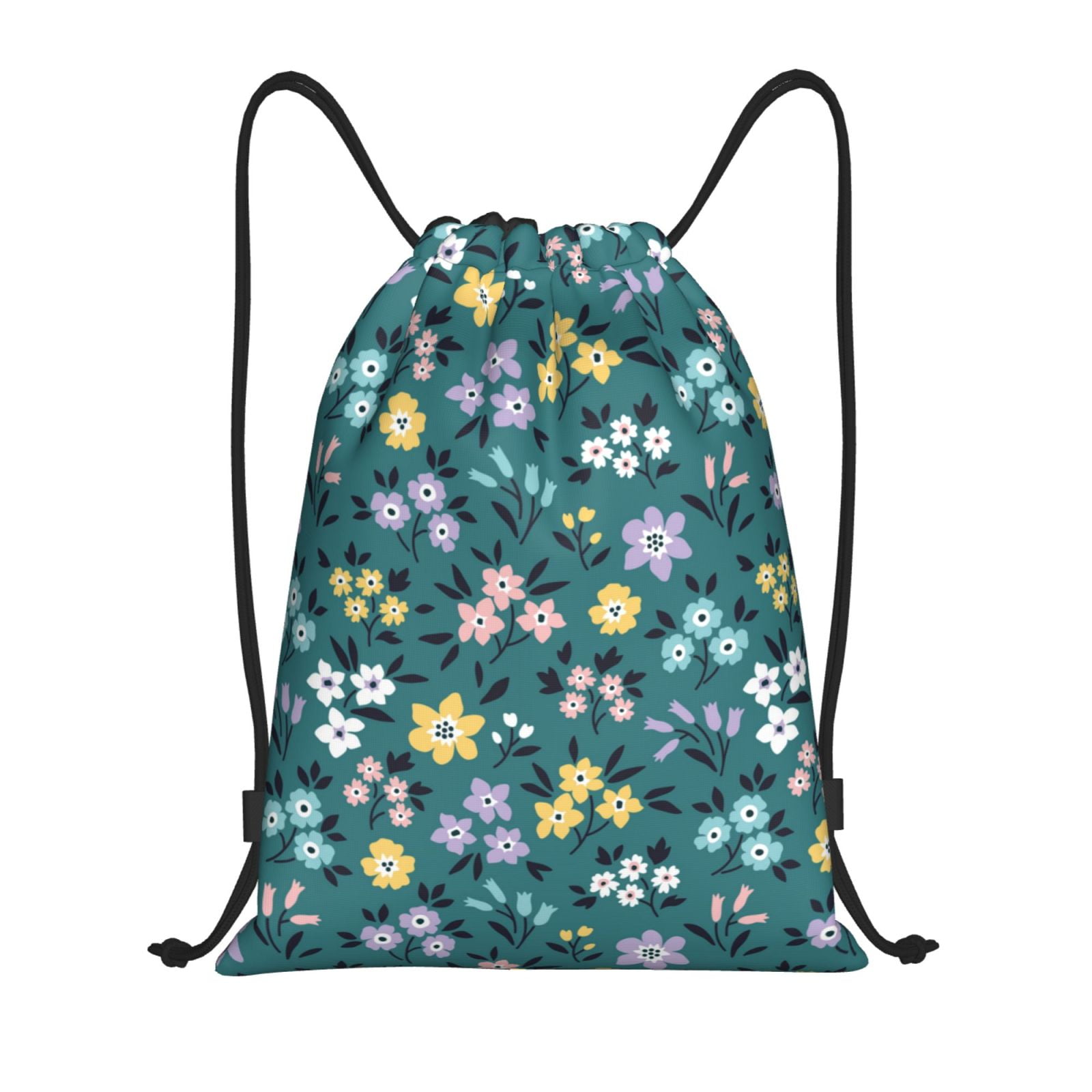Drawstring Backpack - Floral print C Cheer Gym Bag for Women Men ...