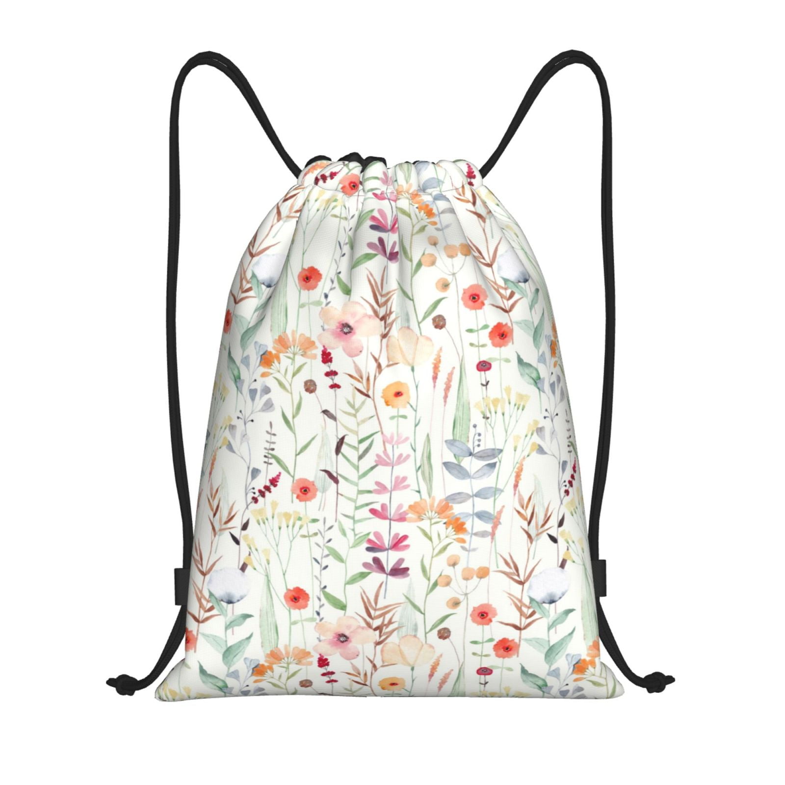 Drawstring Backpack - Flower Watercolor A Gym Bag for Women Men Water ...